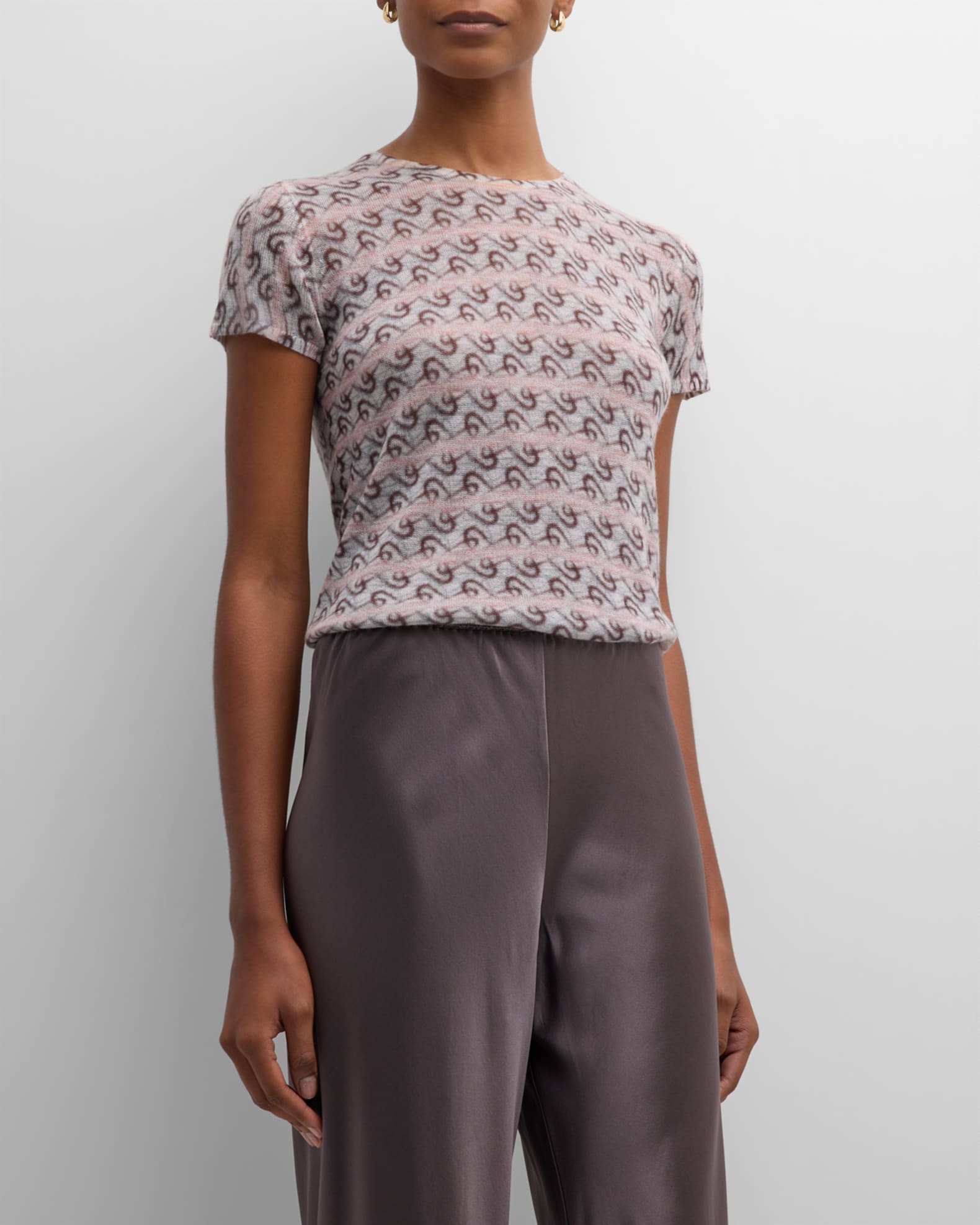 TSE Cashmere Cashmere Abstract-Print Crewneck Pullover | Neiman Marcus