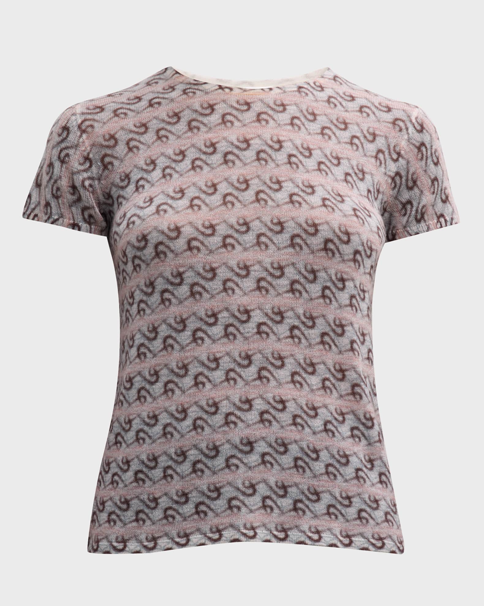 TSE Cashmere Cashmere Abstract-Print Crewneck Pullover | Neiman Marcus