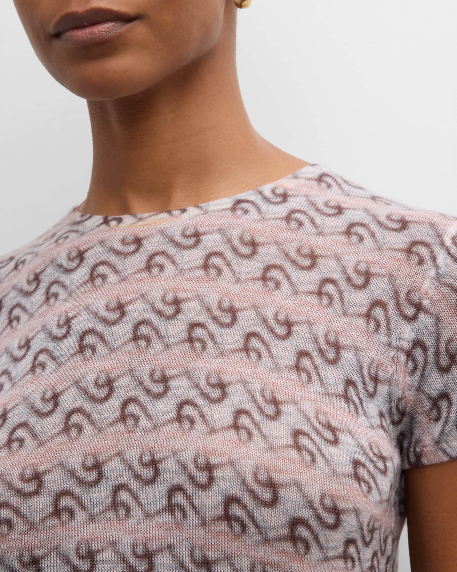 TSE Cashmere Cashmere Abstract-Print Crewneck Pullover | Neiman Marcus