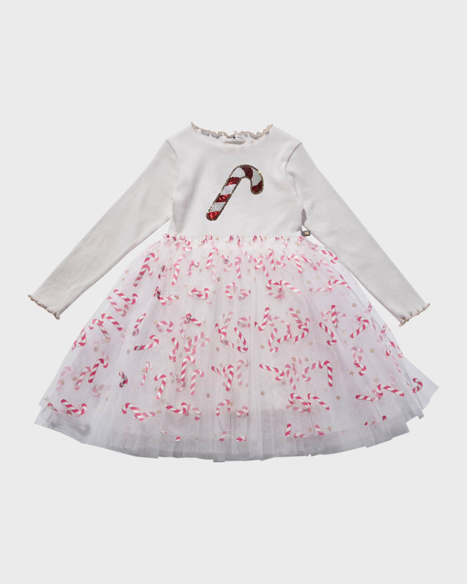 Girl's Candy Cane Combo Tutu Dress | Neiman Marcus