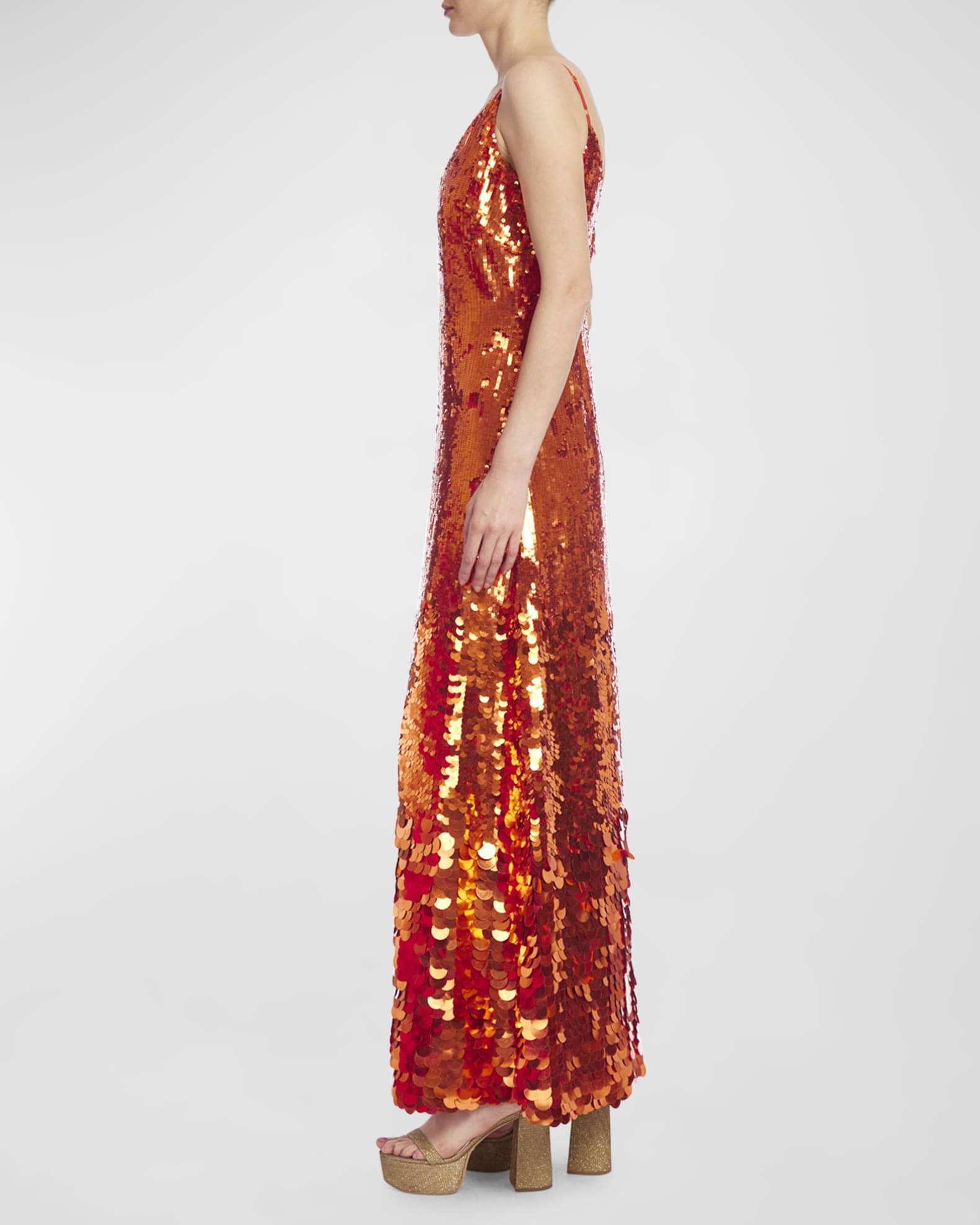 One33 Social Sleeveless Sequin Deep V-Neck Gown | Neiman Marcus