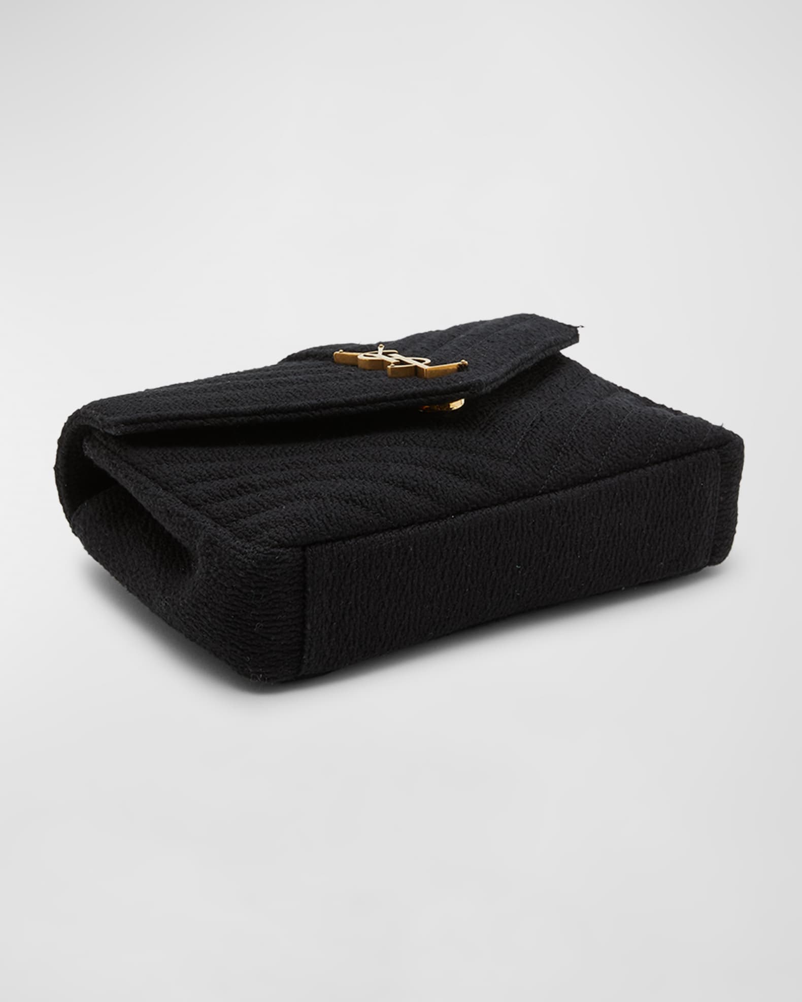 Saint Laurent College Medium Flap YSL Shoulder Bag in Quilted Tweed | Neiman Marcus