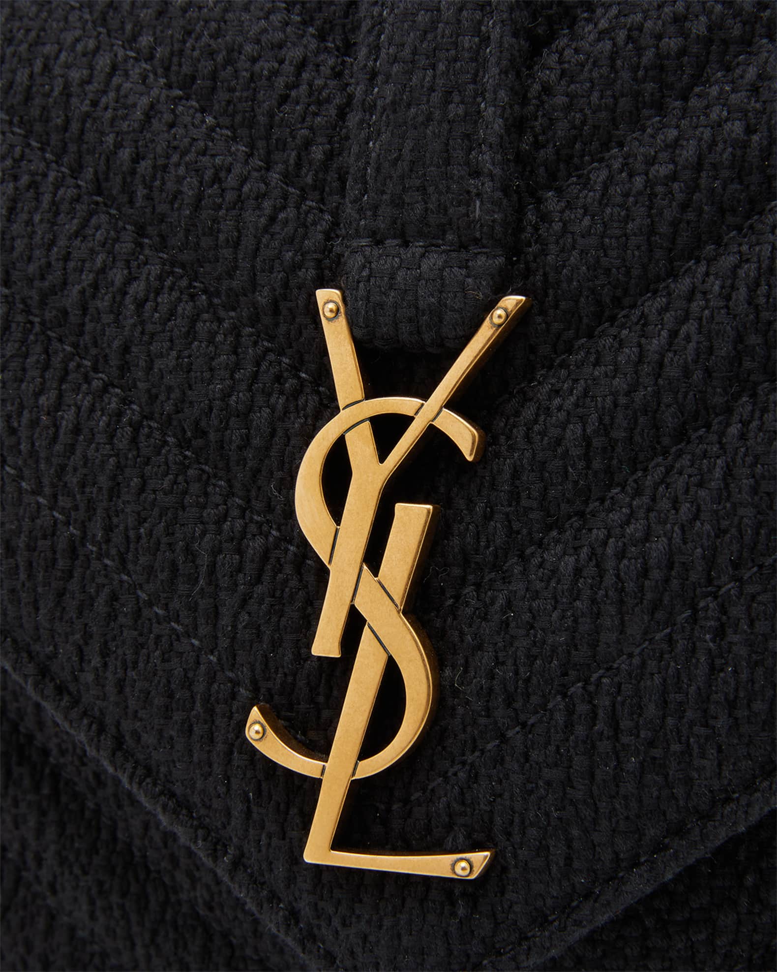 Saint Laurent College Medium Flap YSL Shoulder Bag in Quilted Tweed | Neiman Marcus