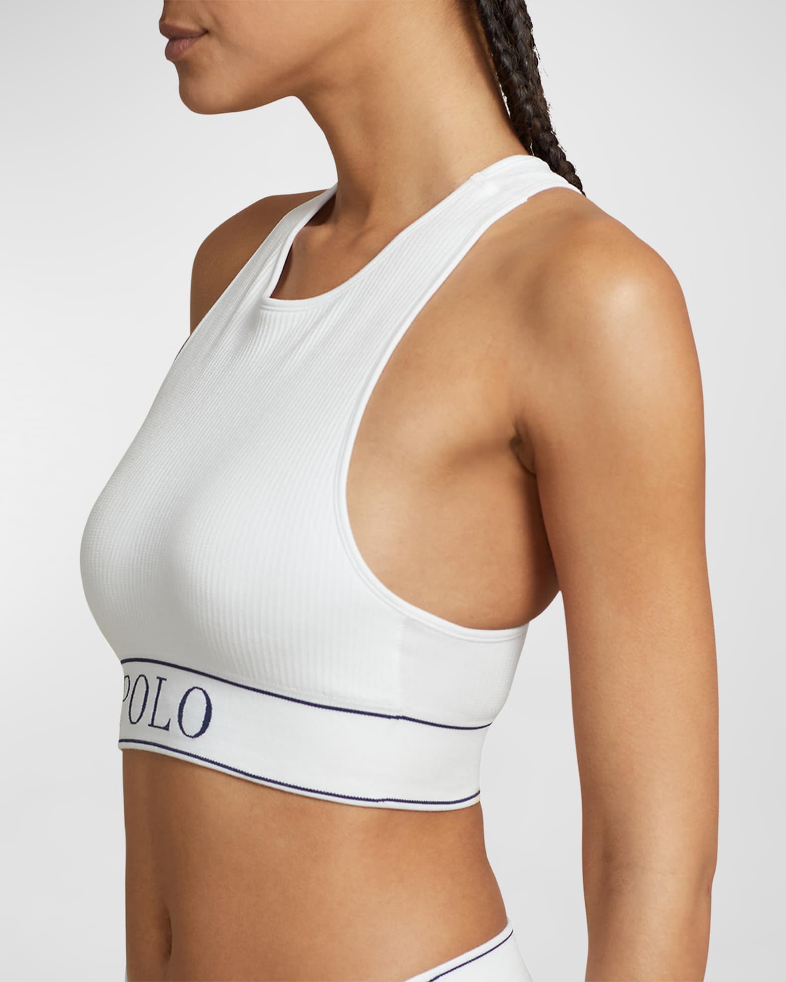 Polo Ralph Lauren Ribbed Racerback Logo Bralette Neiman Marcus