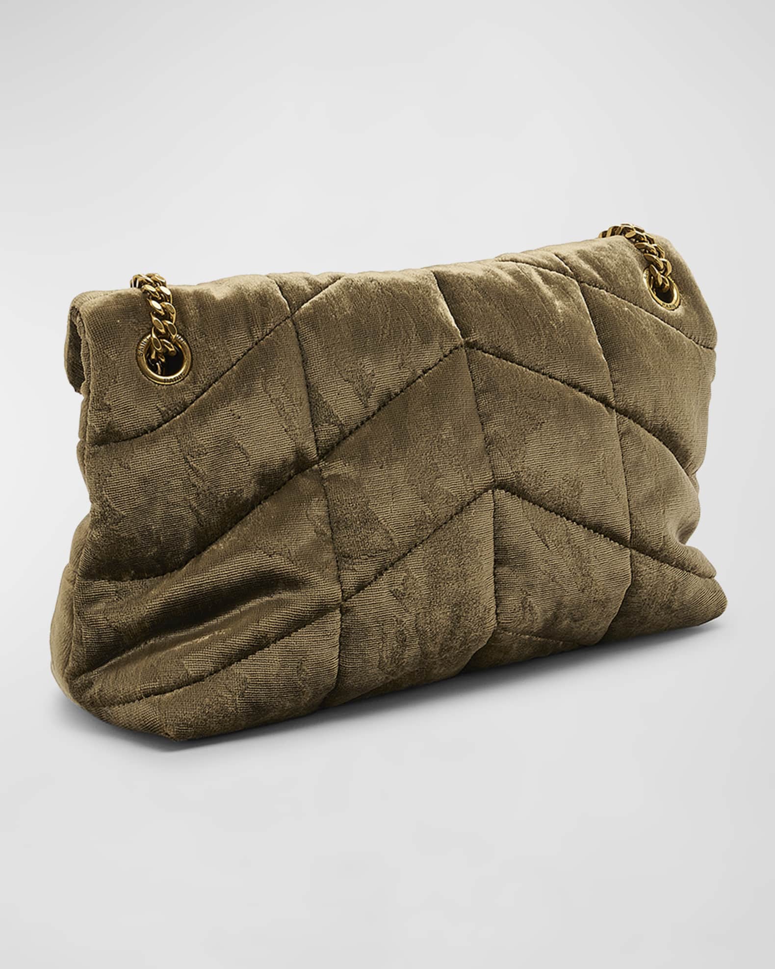 Saint Laurent Lou Puffer Small YSL Shoulder Bag in Quilted Velvet ...