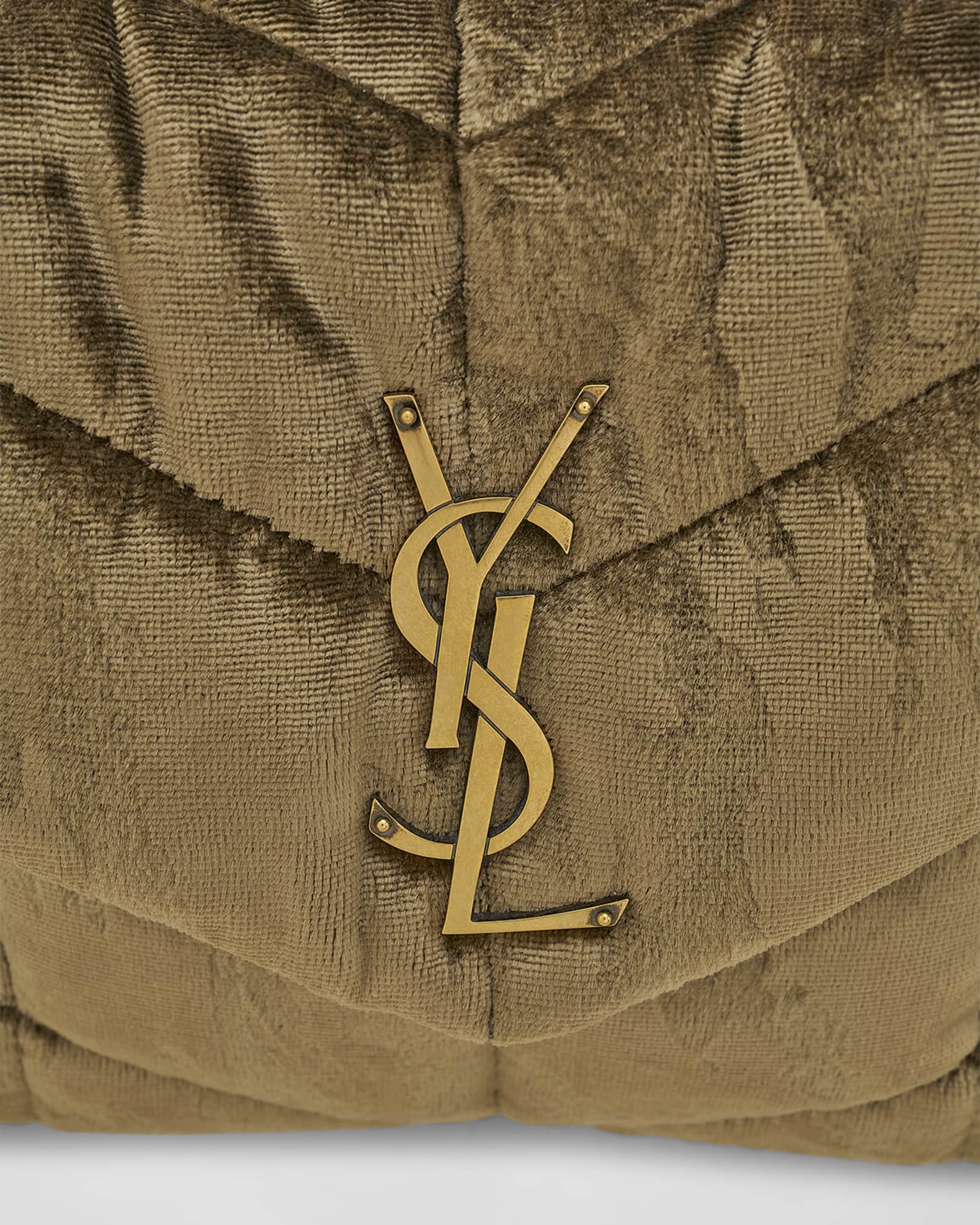 Saint Laurent Lou Puffer Small YSL Shoulder Bag in Quilted Velvet ...