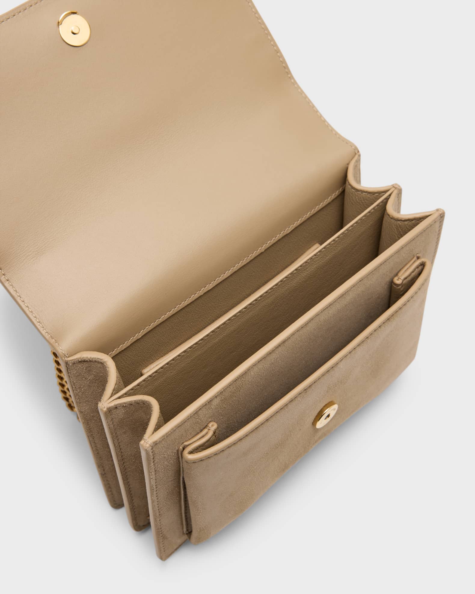 Saint Laurent Sunset Small YSL Crossbody Bag in Suede | Neiman Marcus