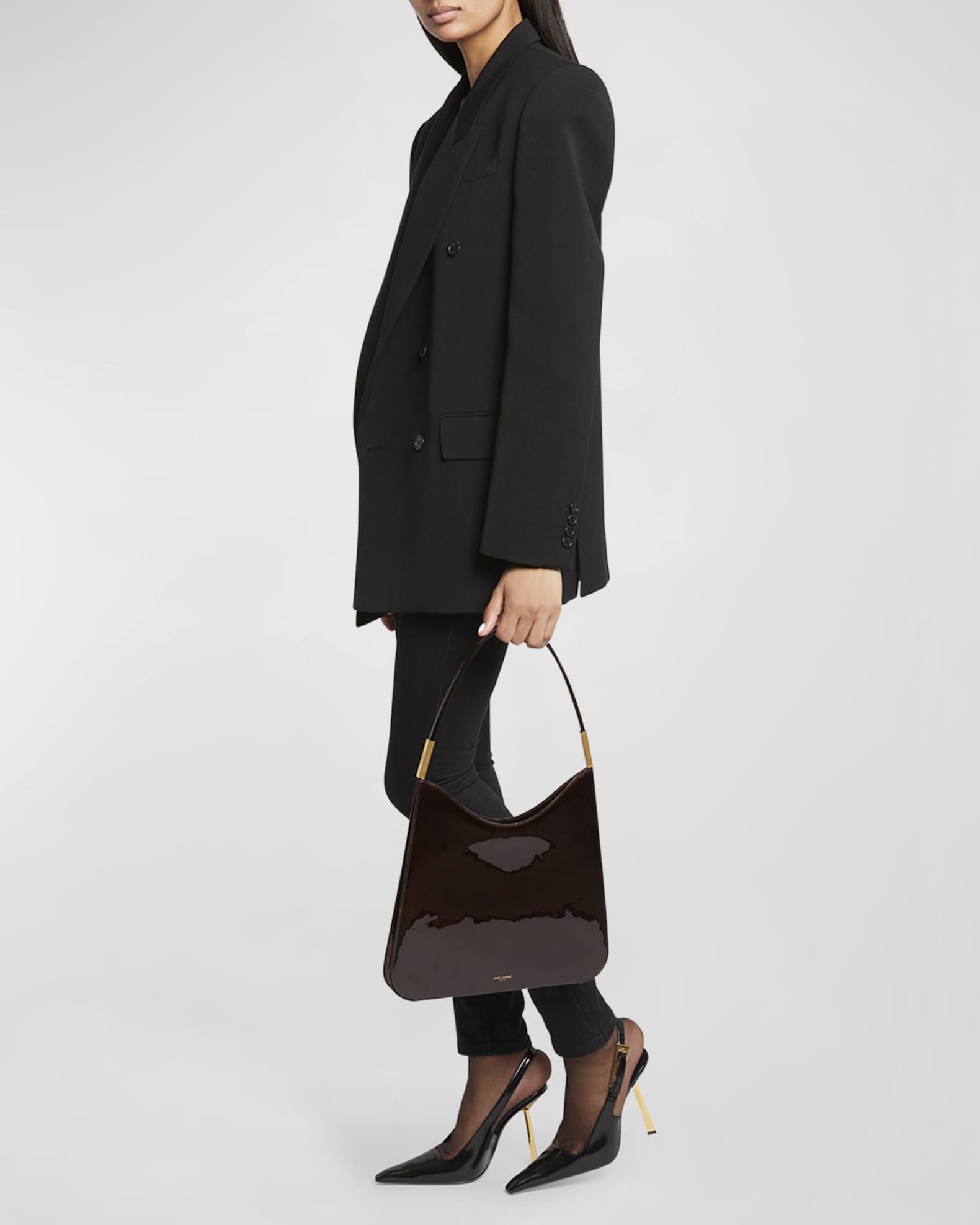 Saint Laurent Sadie Shoulder Bag in Patent Leather | Neiman Marcus