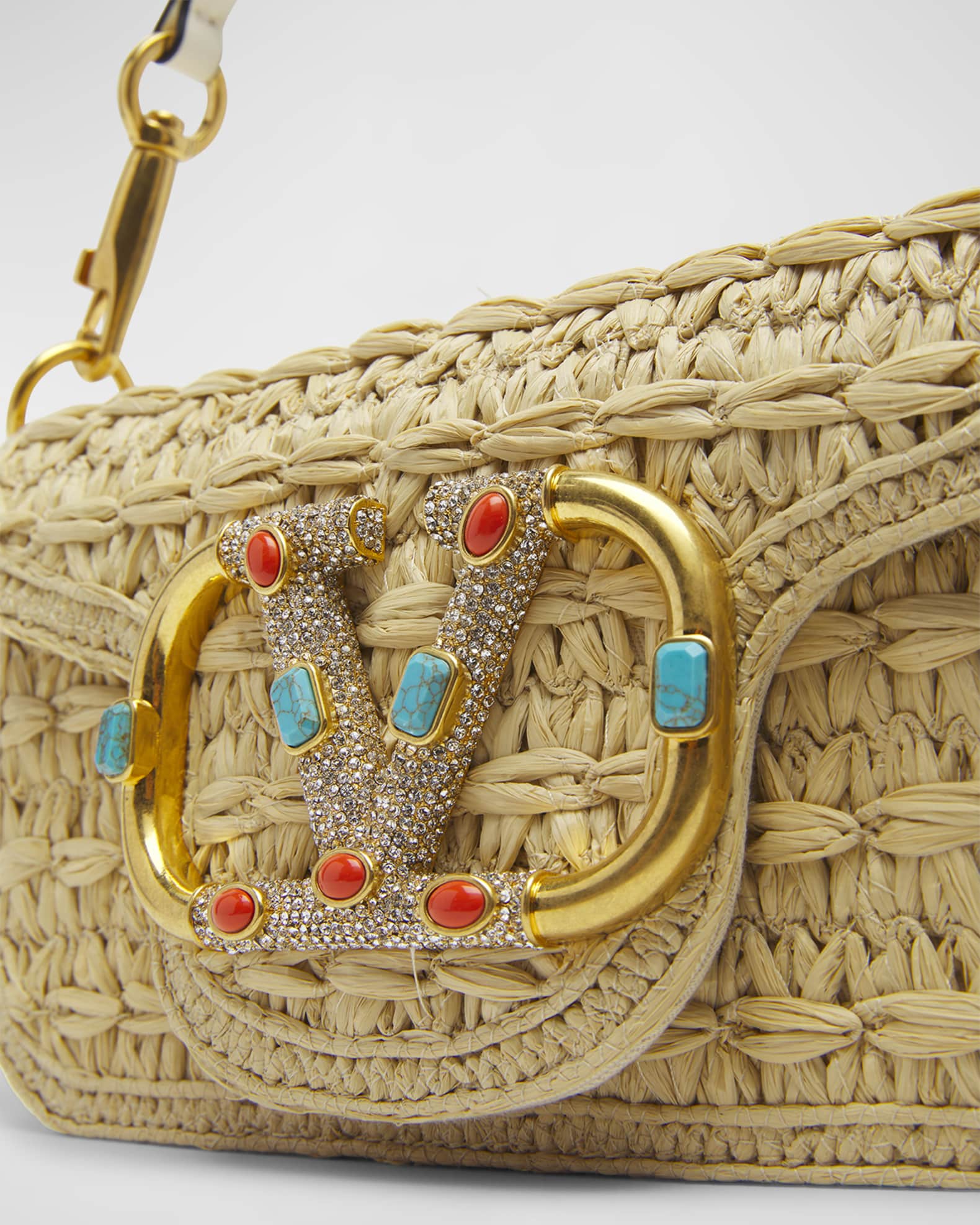 Valentino Garavani Loco Small VLOGO Woven Shoulder Bag | Neiman Marcus
