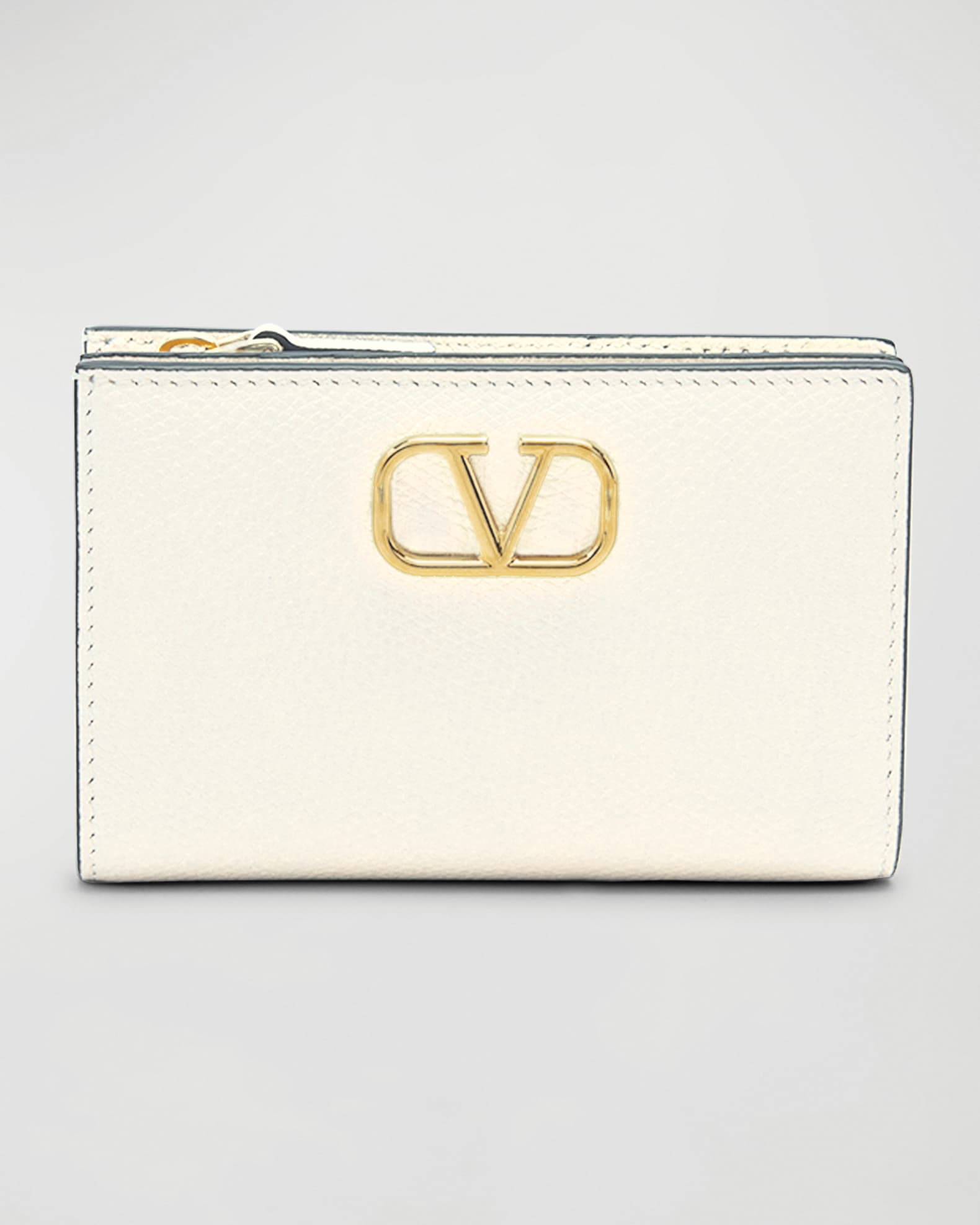 Valentino Garavani VLOGO Flap Leather Wallet | Neiman Marcus