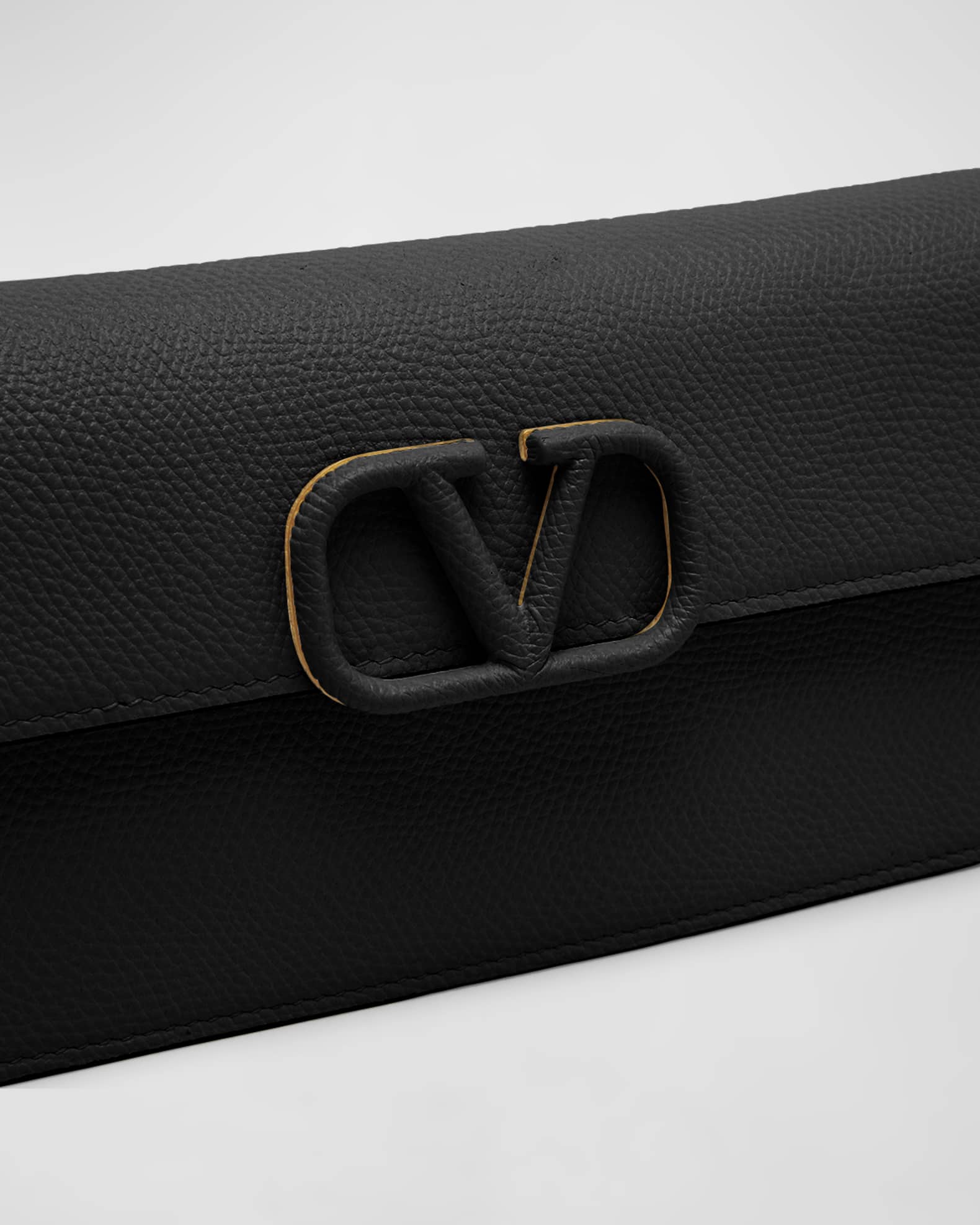 Valentino Garavani VLOGO Flap Leather Wallet on Chain | Neiman Marcus