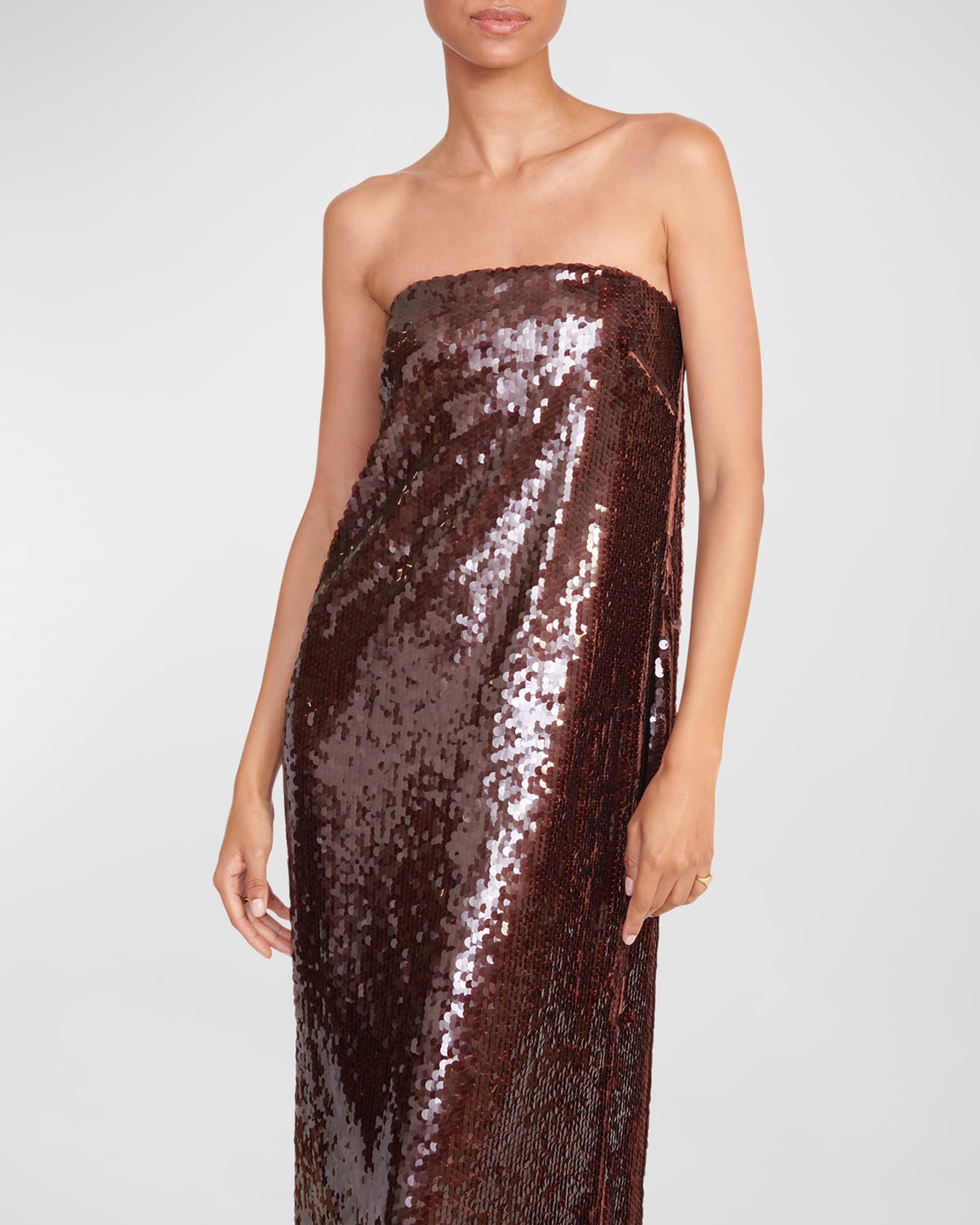 Staud Casey Strapless Sequin Maxi Dress | Neiman Marcus