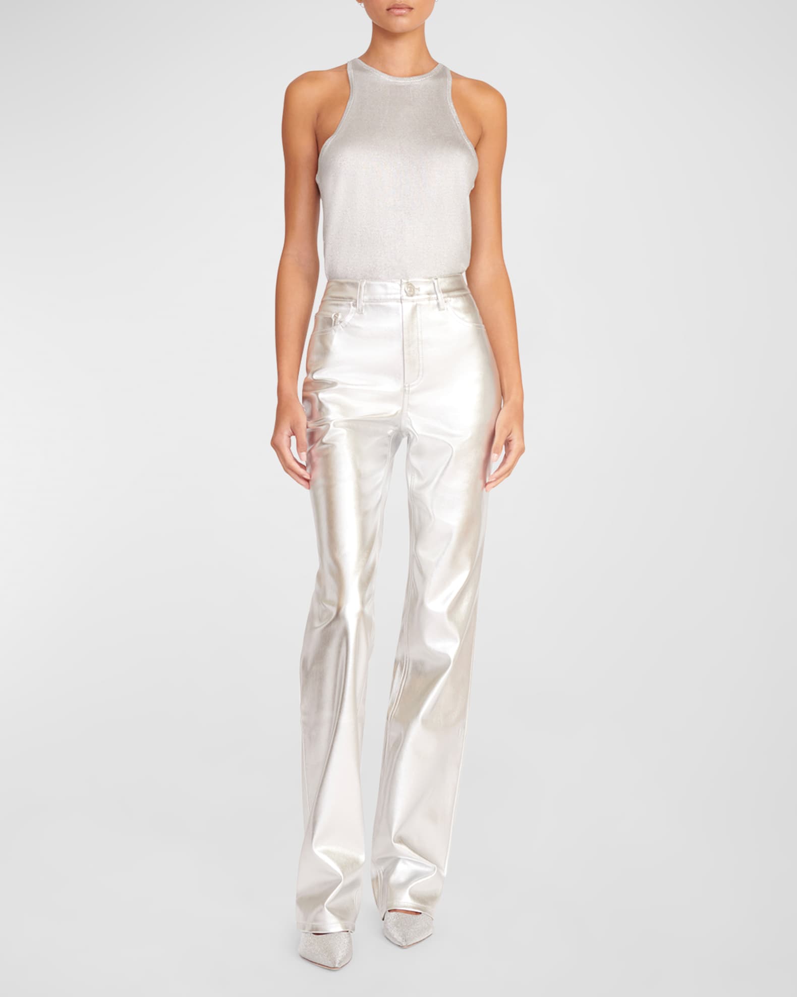 STAUD Ayana Metallic Tank Top | Neiman Marcus