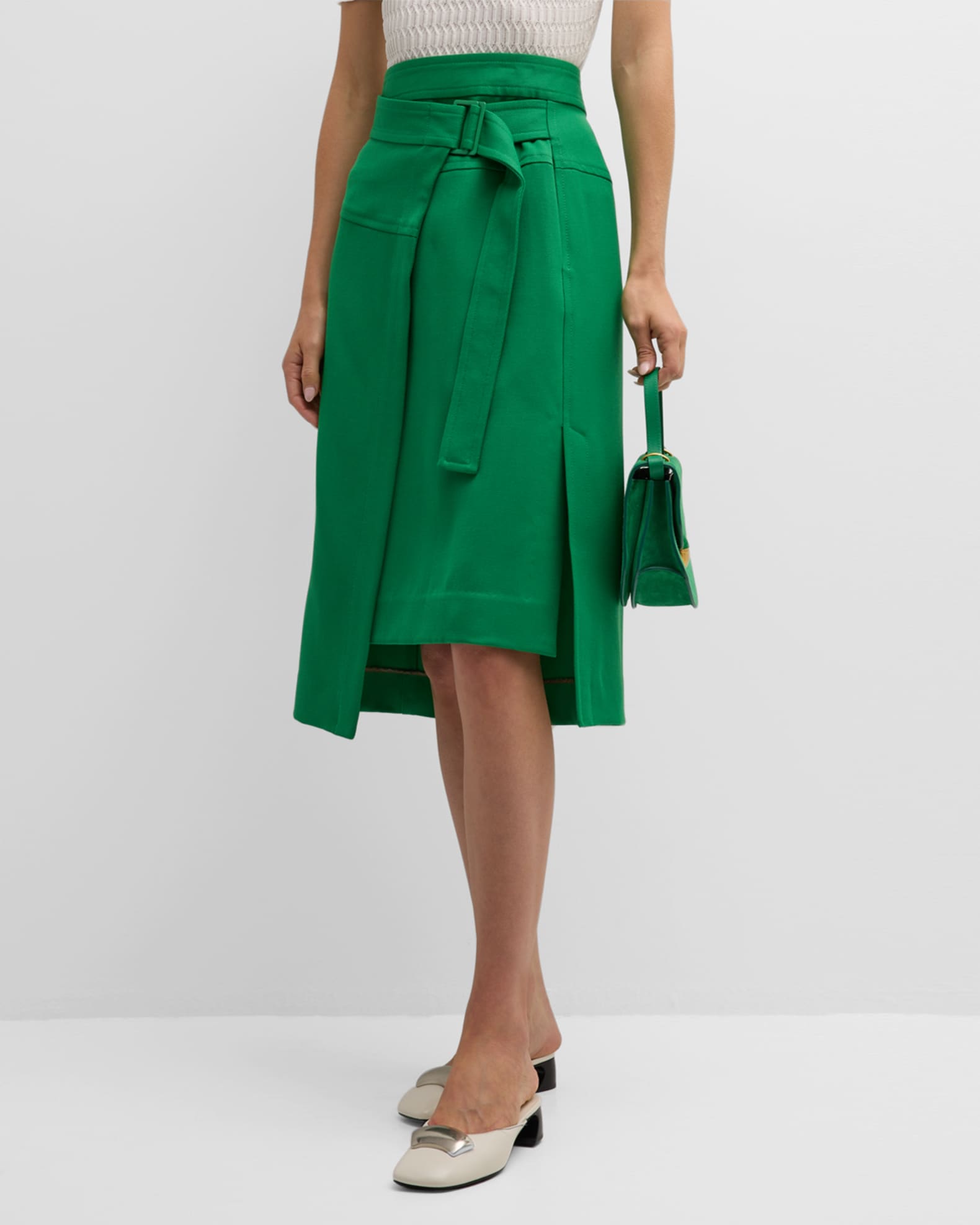 3.1 Phillip Lim Cavalry Twill Wrap Skirt | Neiman Marcus