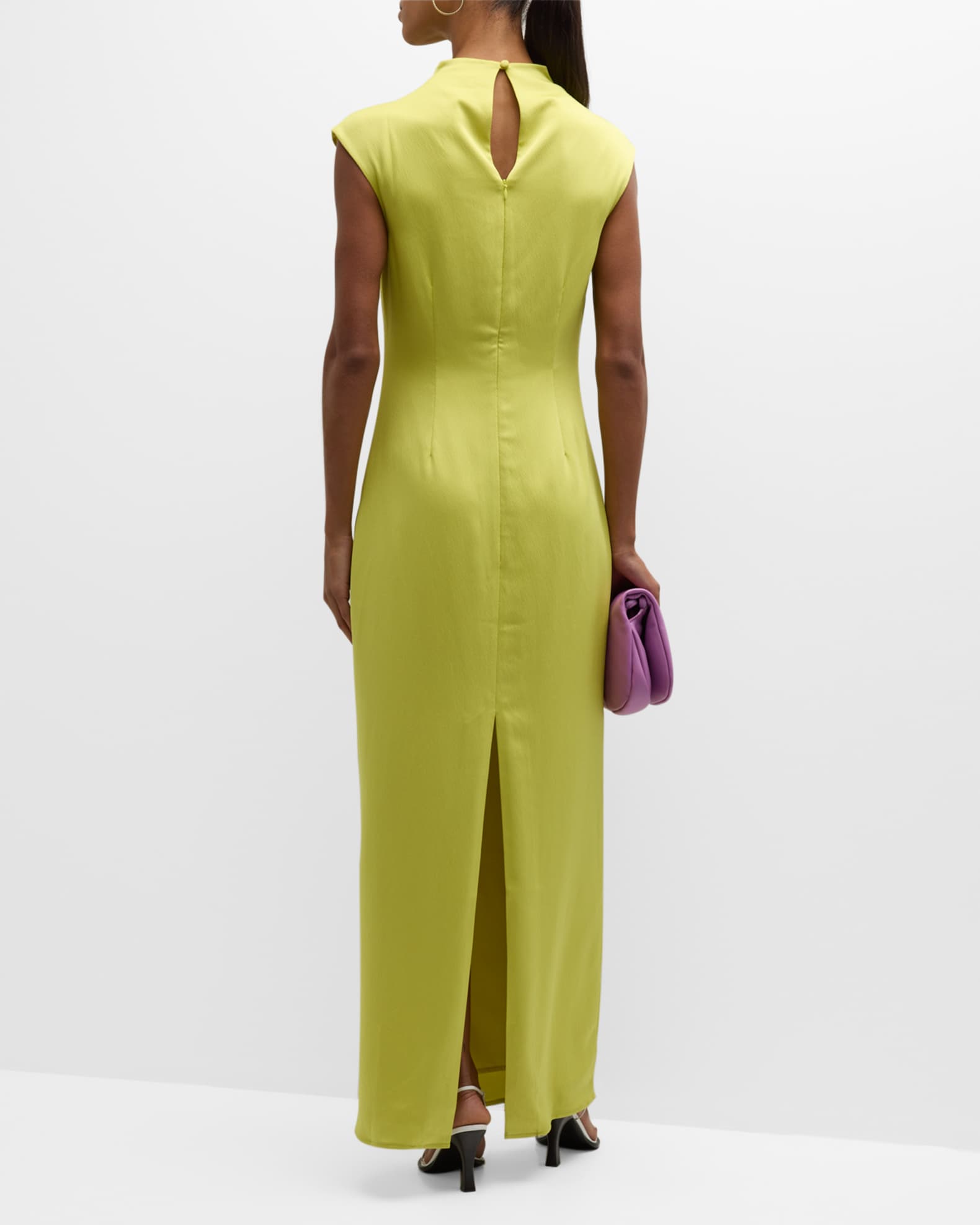 Anna Quan Estelle High-Neck Satin Slip Gown | Neiman Marcus