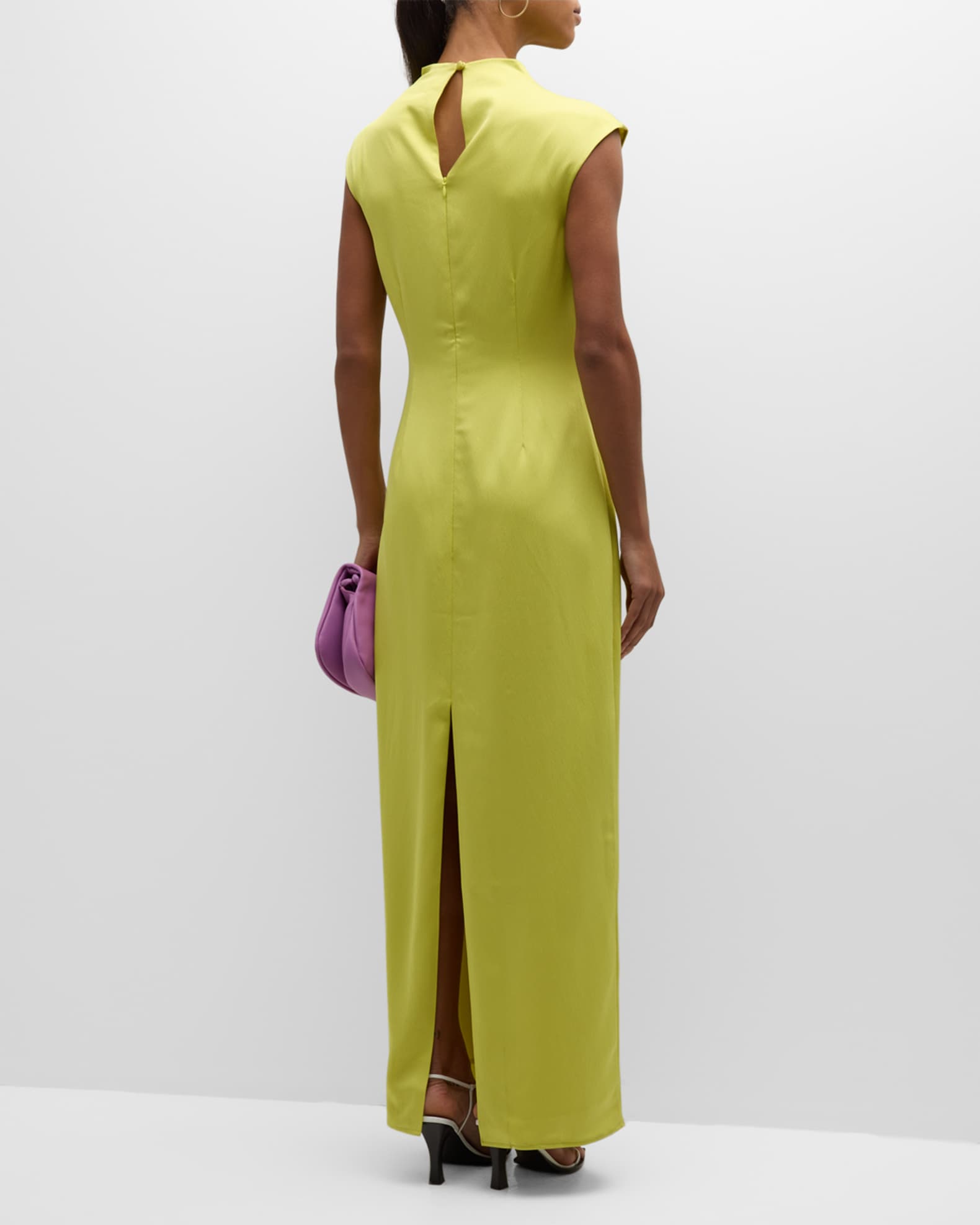 Anna Quan Estelle High-Neck Satin Slip Gown | Neiman Marcus