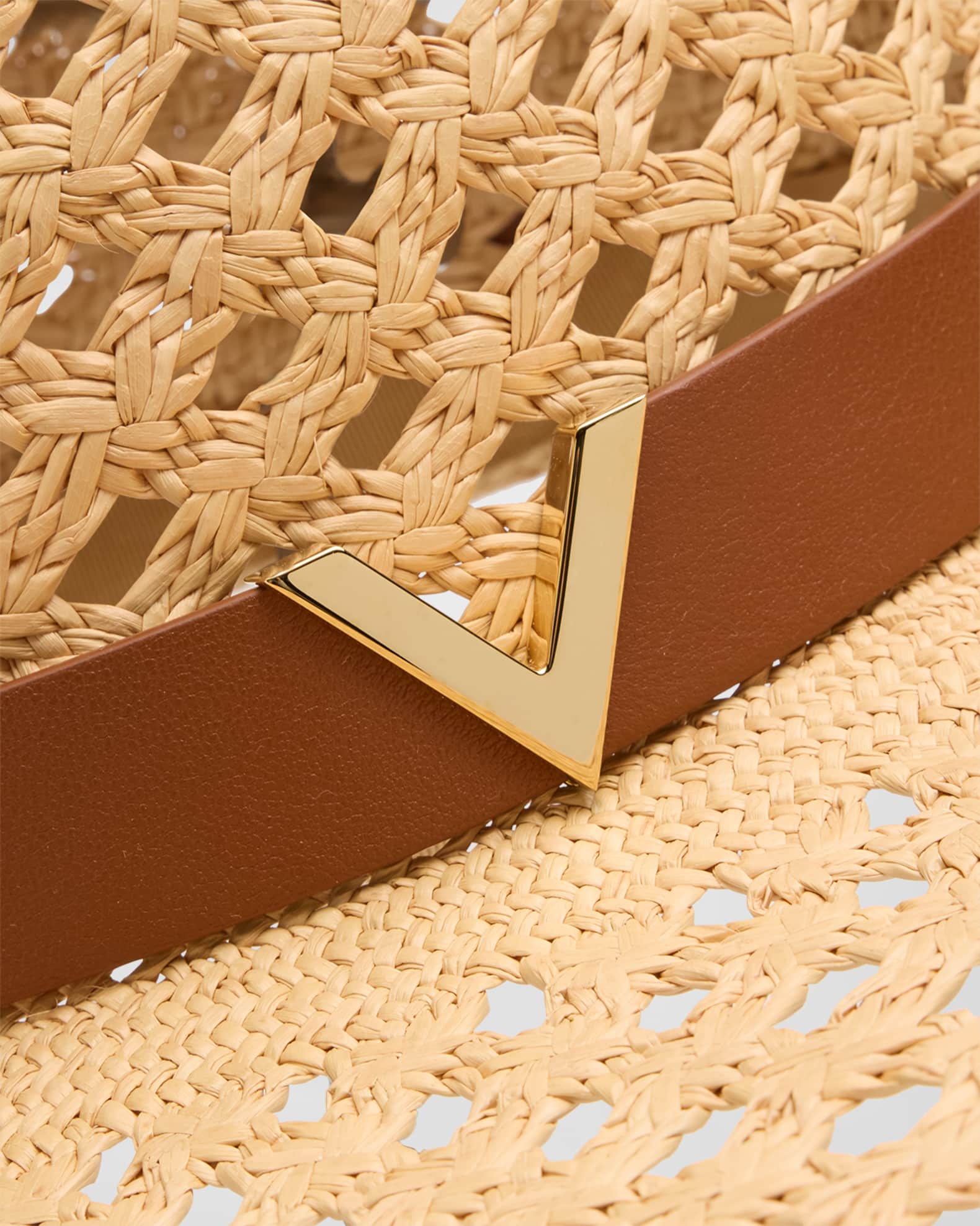 Valentino Garavani V-Signature Panama Hat With Leather Band | Neiman Marcus