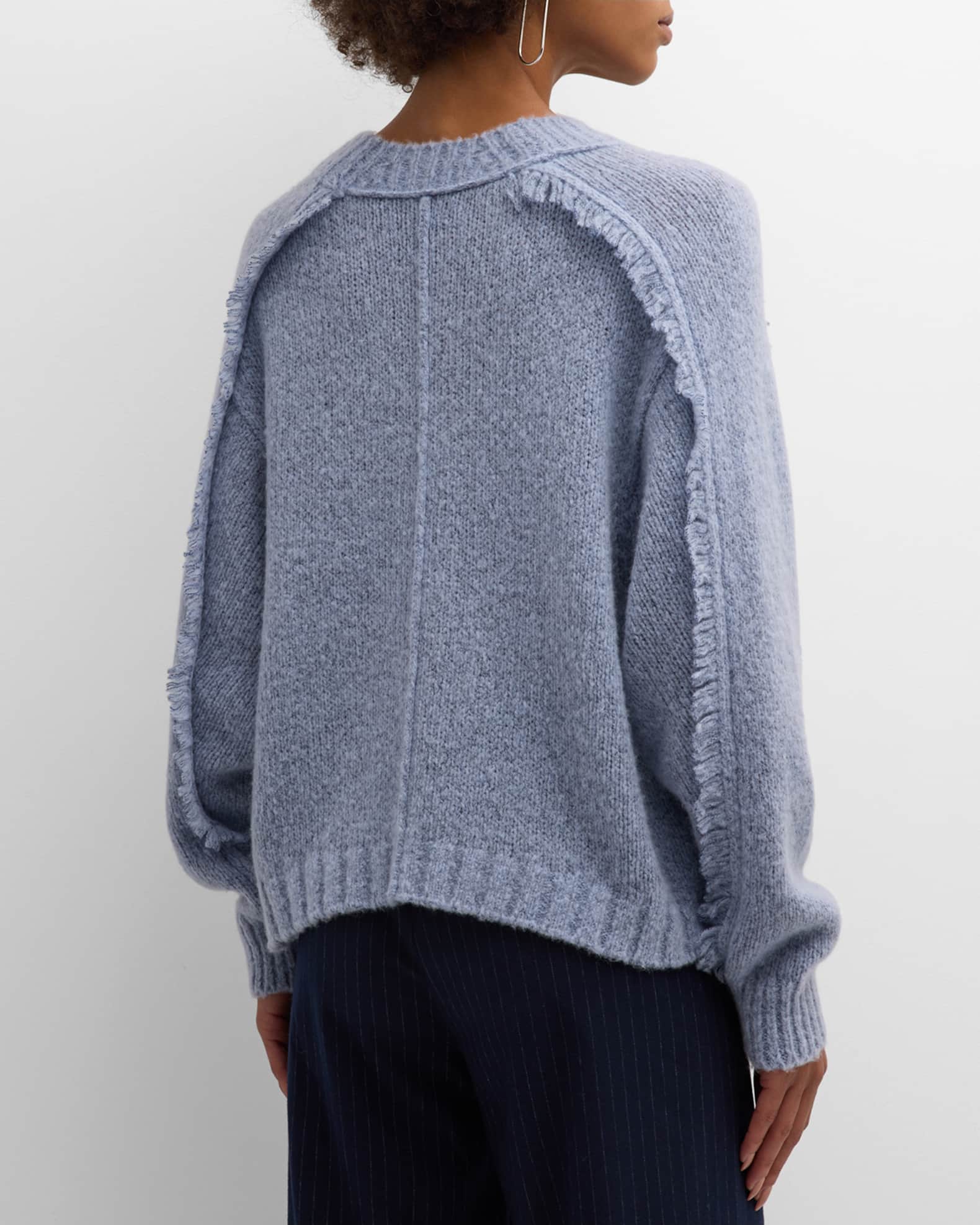 Brochu Walker Aimee Fringe-Trim Wool-Cashmere Sweater | Neiman Marcus