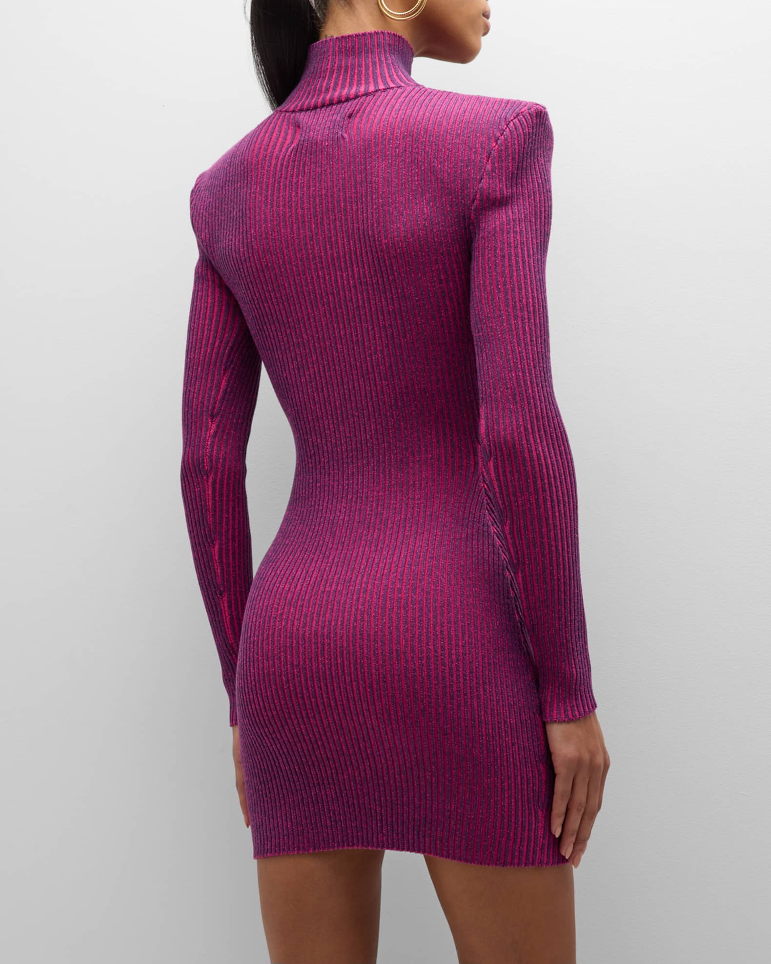 SER.O.YA Moda Rib-Knit Turtleneck Mini Dress | Neiman Marcus