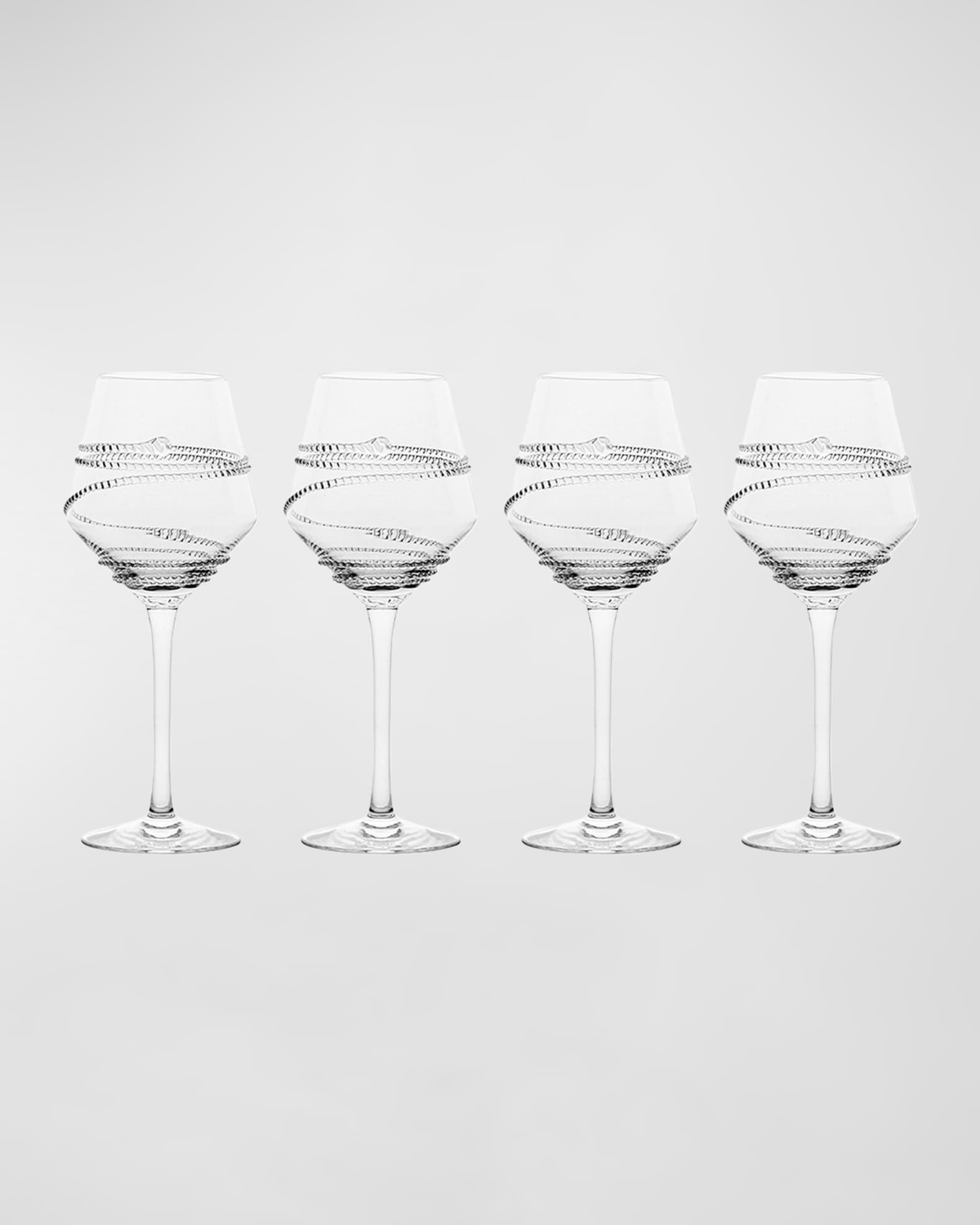Juliska Chloe Stemmed White Wine Glasses, Set of 4 | Neiman Marcus