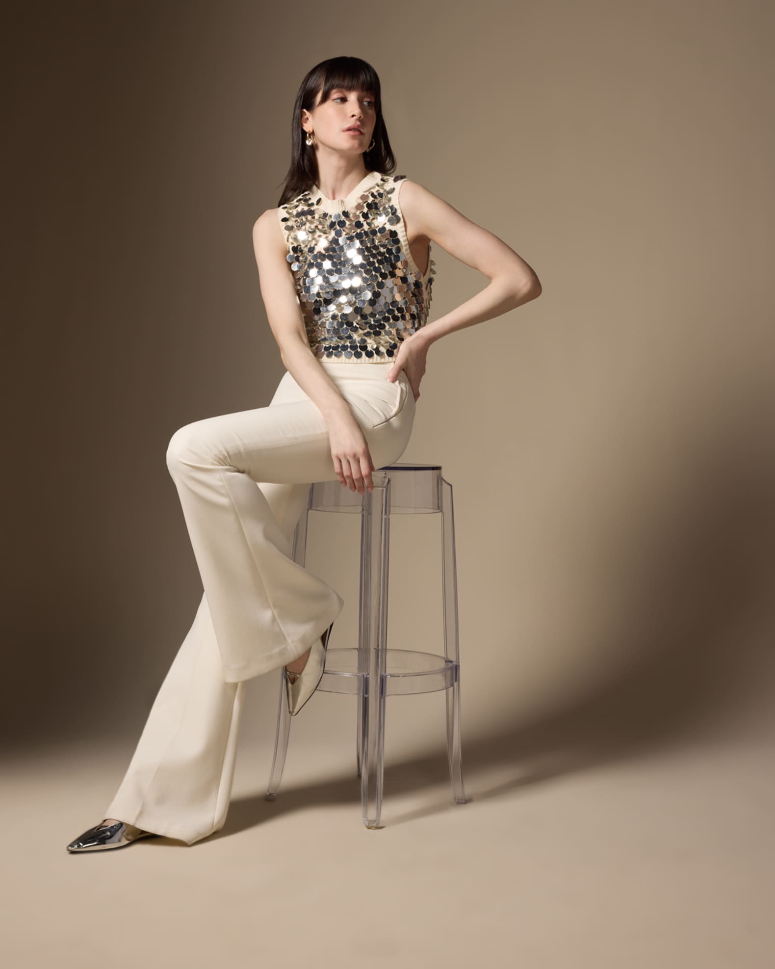 ELEVEN SIX Cora Crochet Sequin Tank | Neiman Marcus