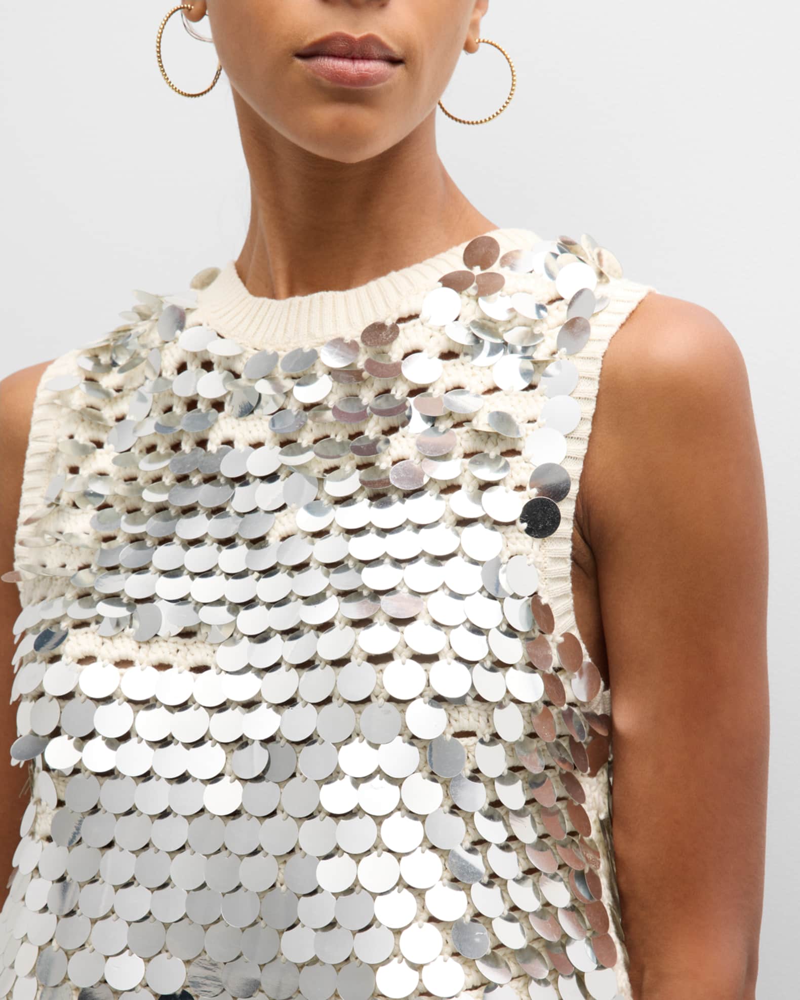 ELEVEN SIX Cora Crochet Sequin Tank | Neiman Marcus