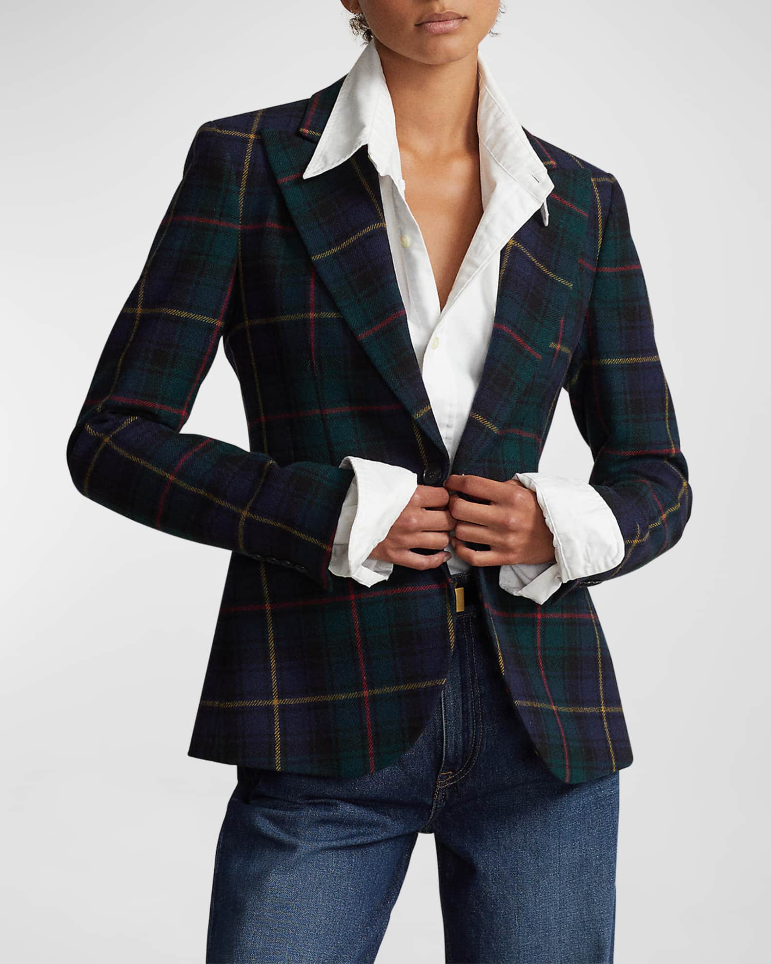 Polo Ralph Lauren Tartan Plaid Wool Blazer | Neiman Marcus