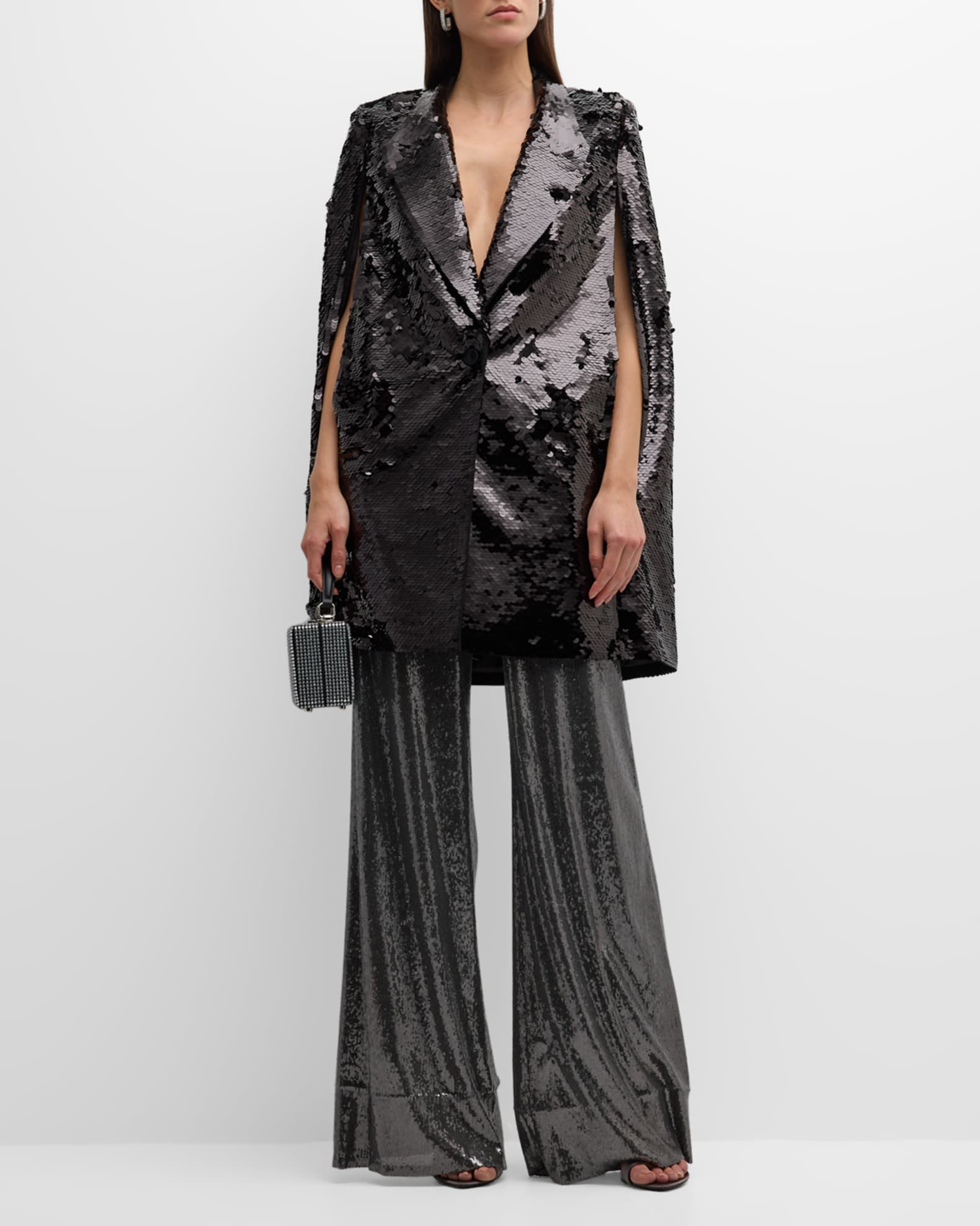Ungaro Sandra High-Rise Wide-Leg Sequin Pants | Neiman Marcus