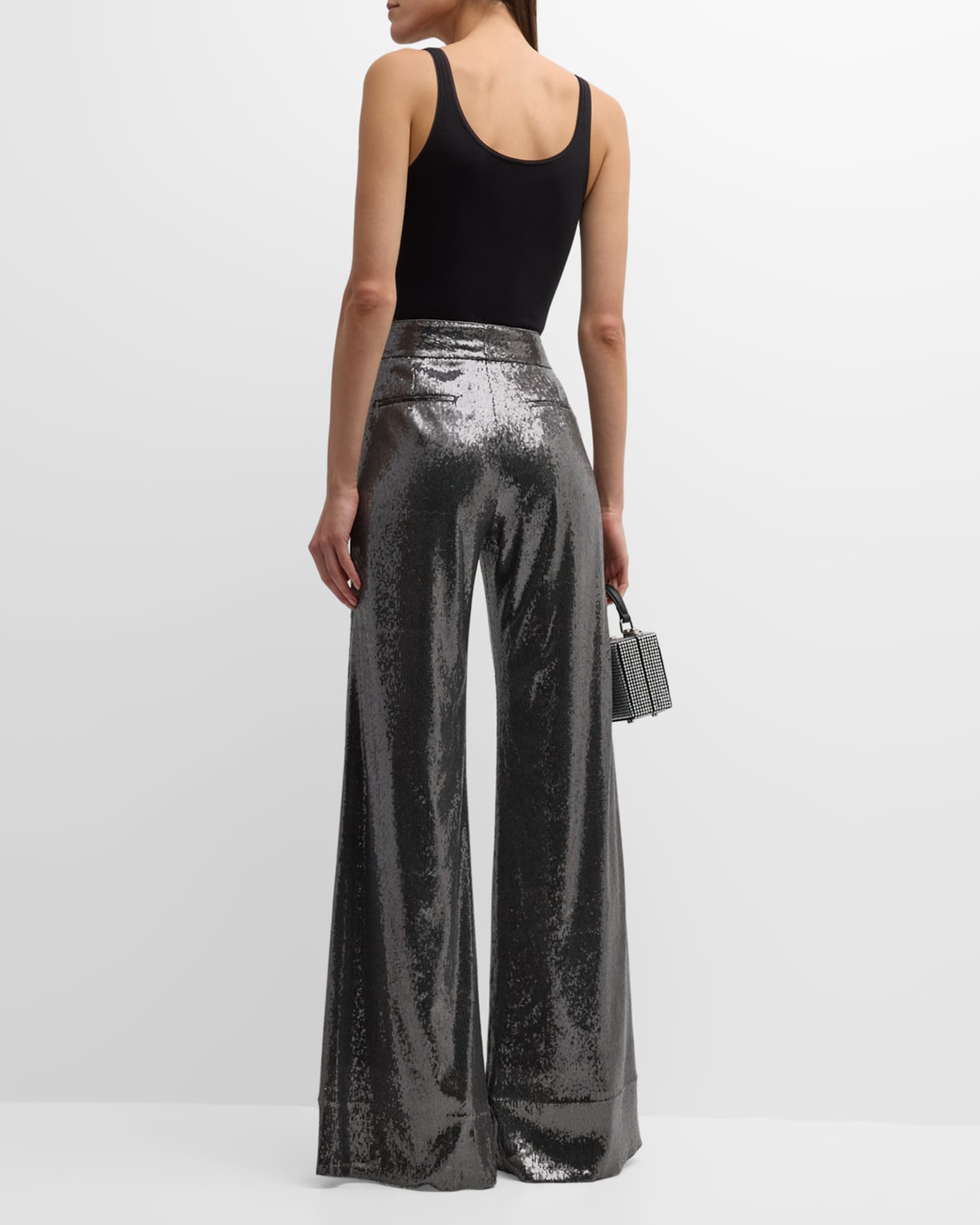 Ungaro Sandra High-Rise Wide-Leg Sequin Pants | Neiman Marcus
