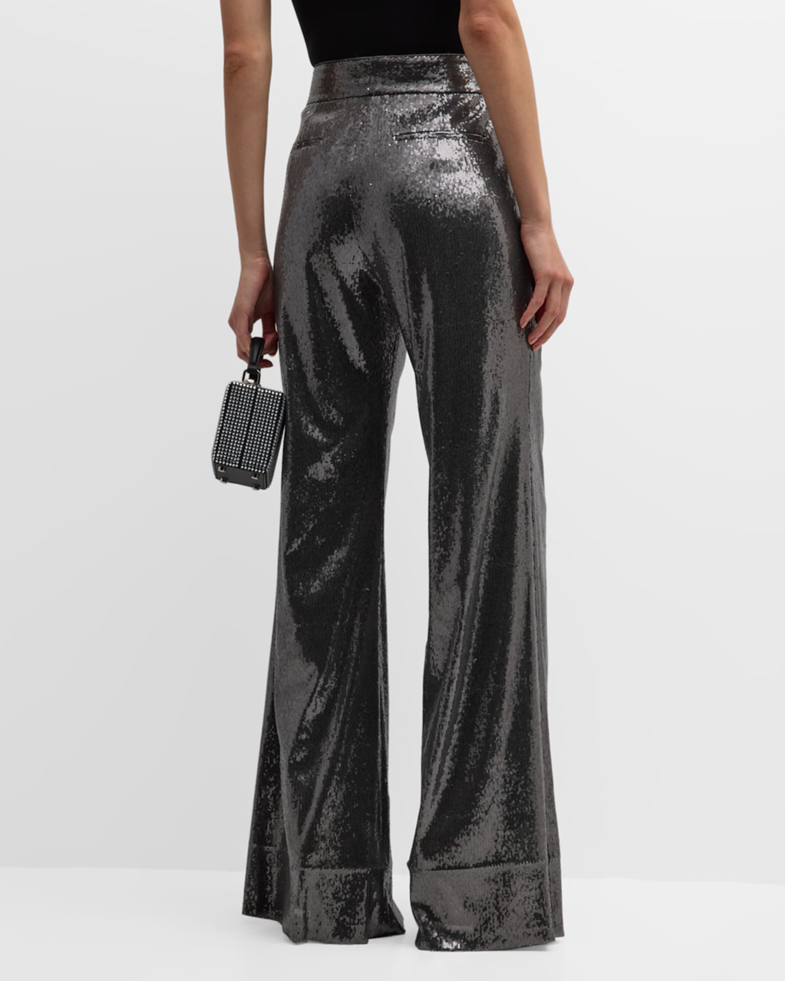 Ungaro Sandra High-Rise Wide-Leg Sequin Pants | Neiman Marcus