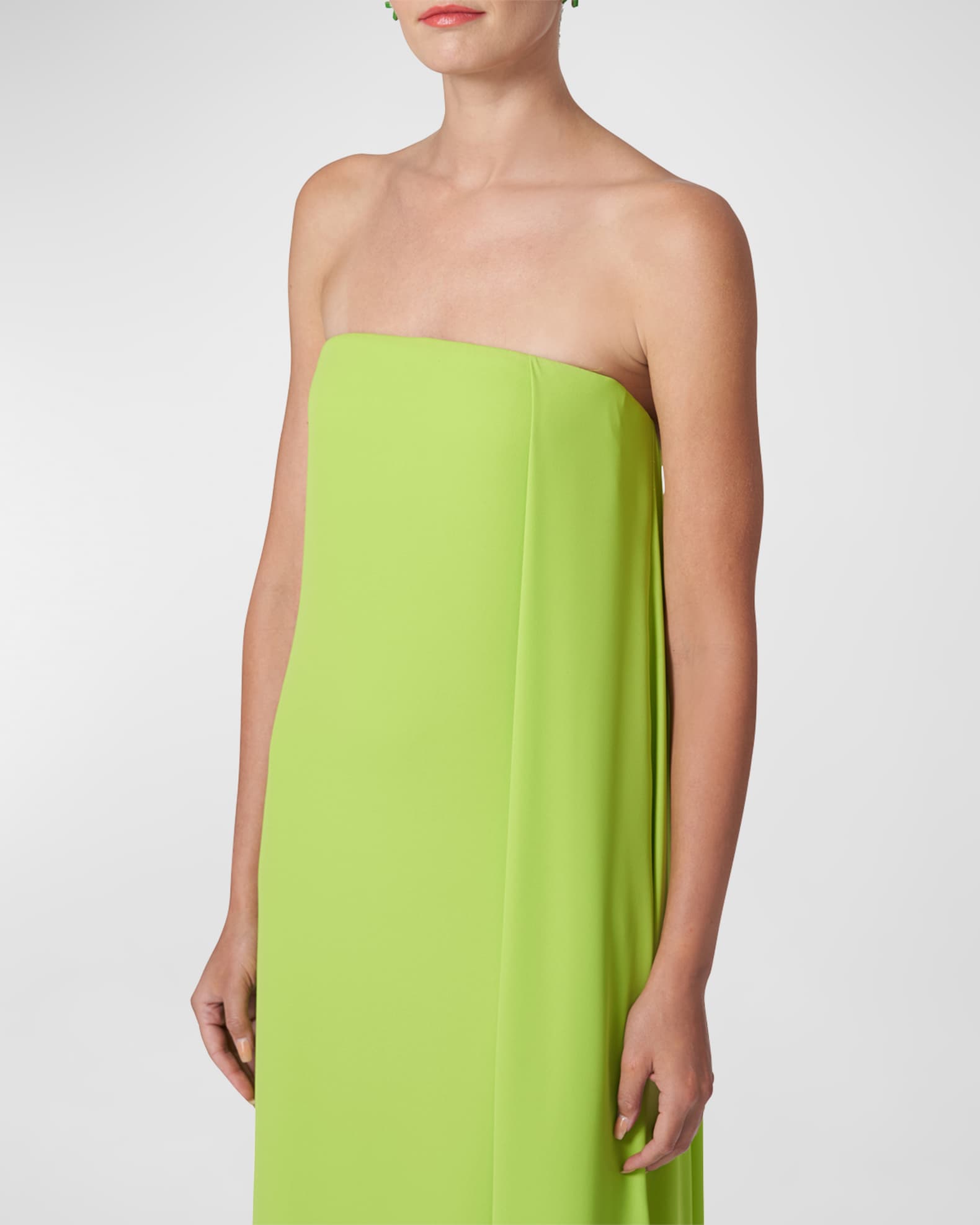 Carolina Herrera Strapless Column Dress with Cape Back | Neiman Marcus