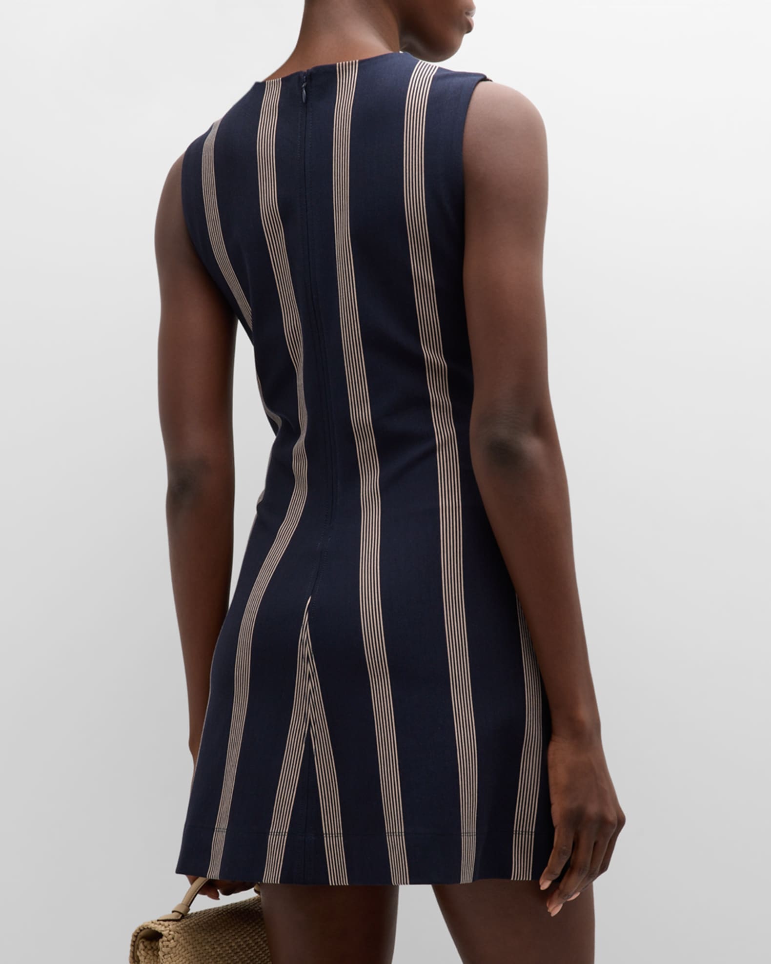 Tanya Taylor Theo Short Sleeveless Stripe Dress | Neiman Marcus