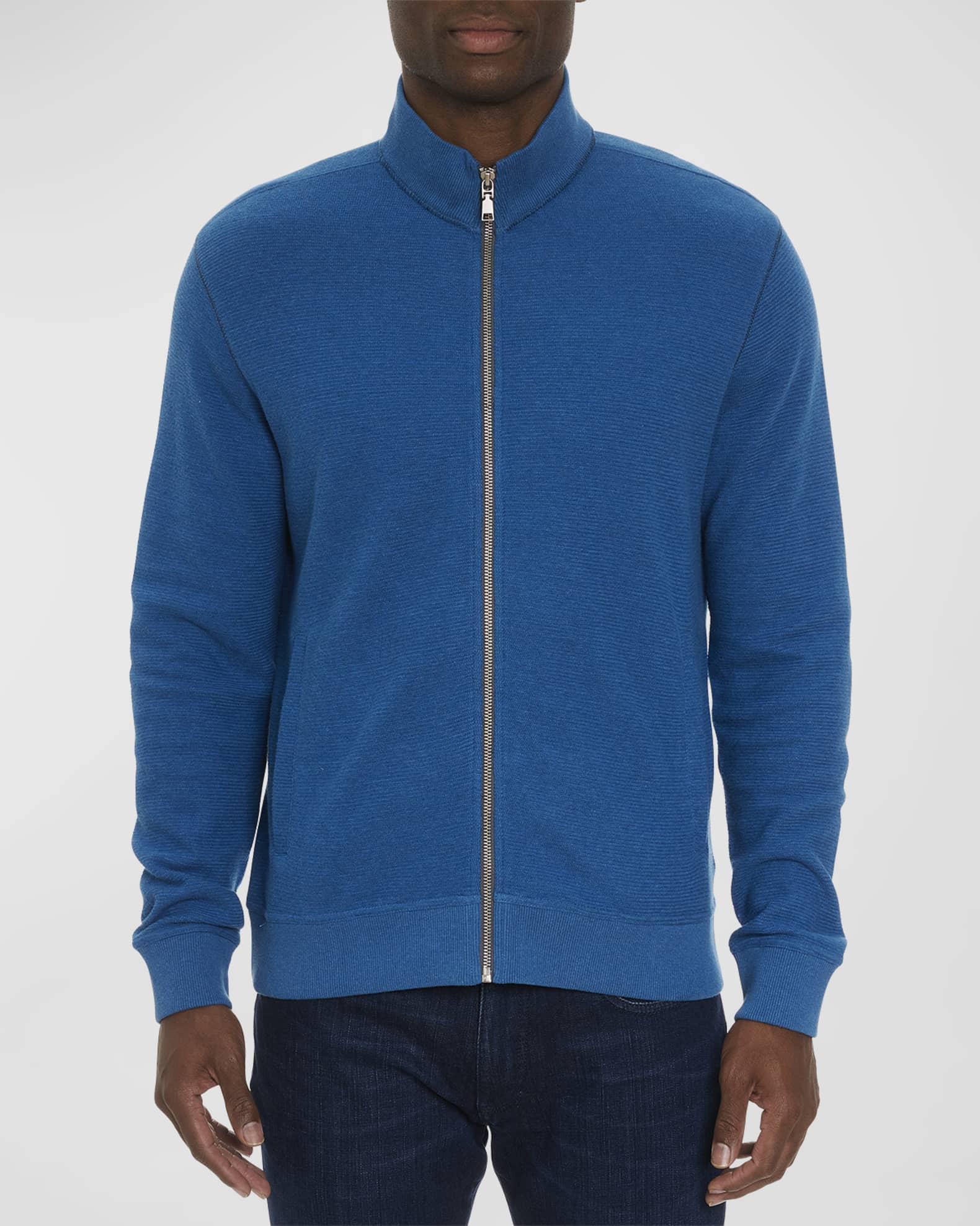 Robert Graham Men's Moser Knit Full-Zip Sweater | Neiman Marcus