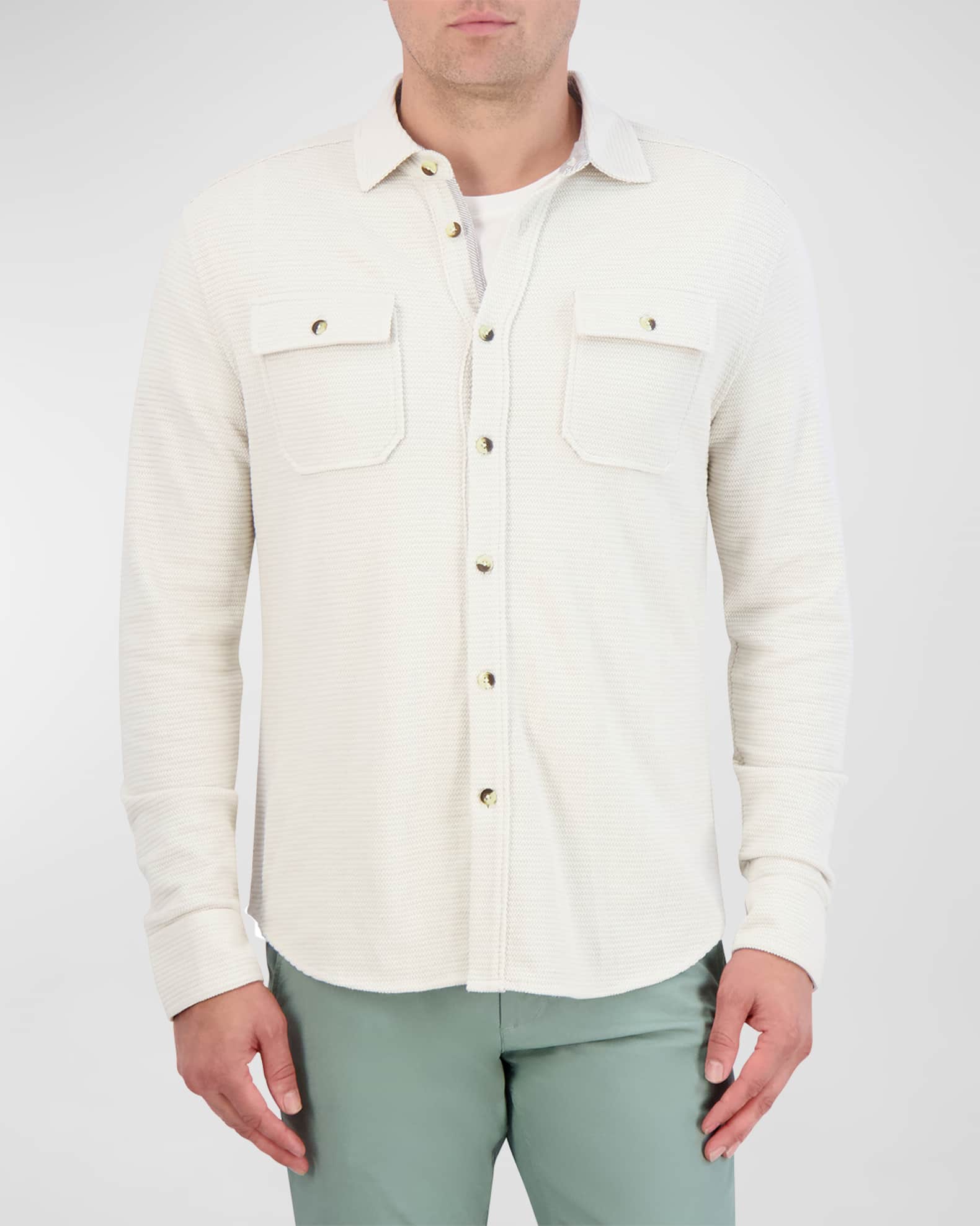 Robert Graham Men's Brunner Knit Overshirt | Neiman Marcus