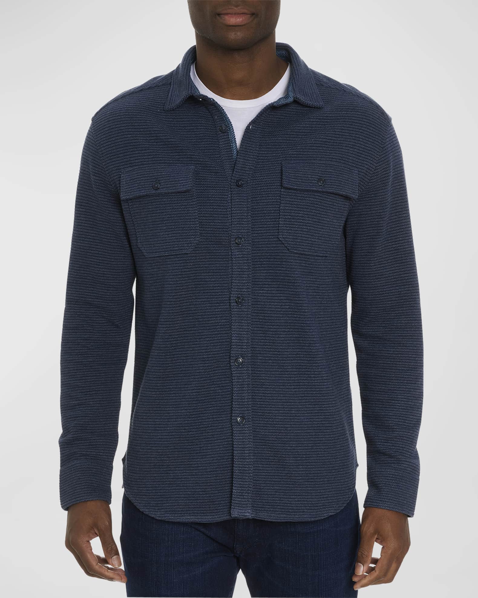Robert Graham Men's Brunner Knit Overshirt | Neiman Marcus
