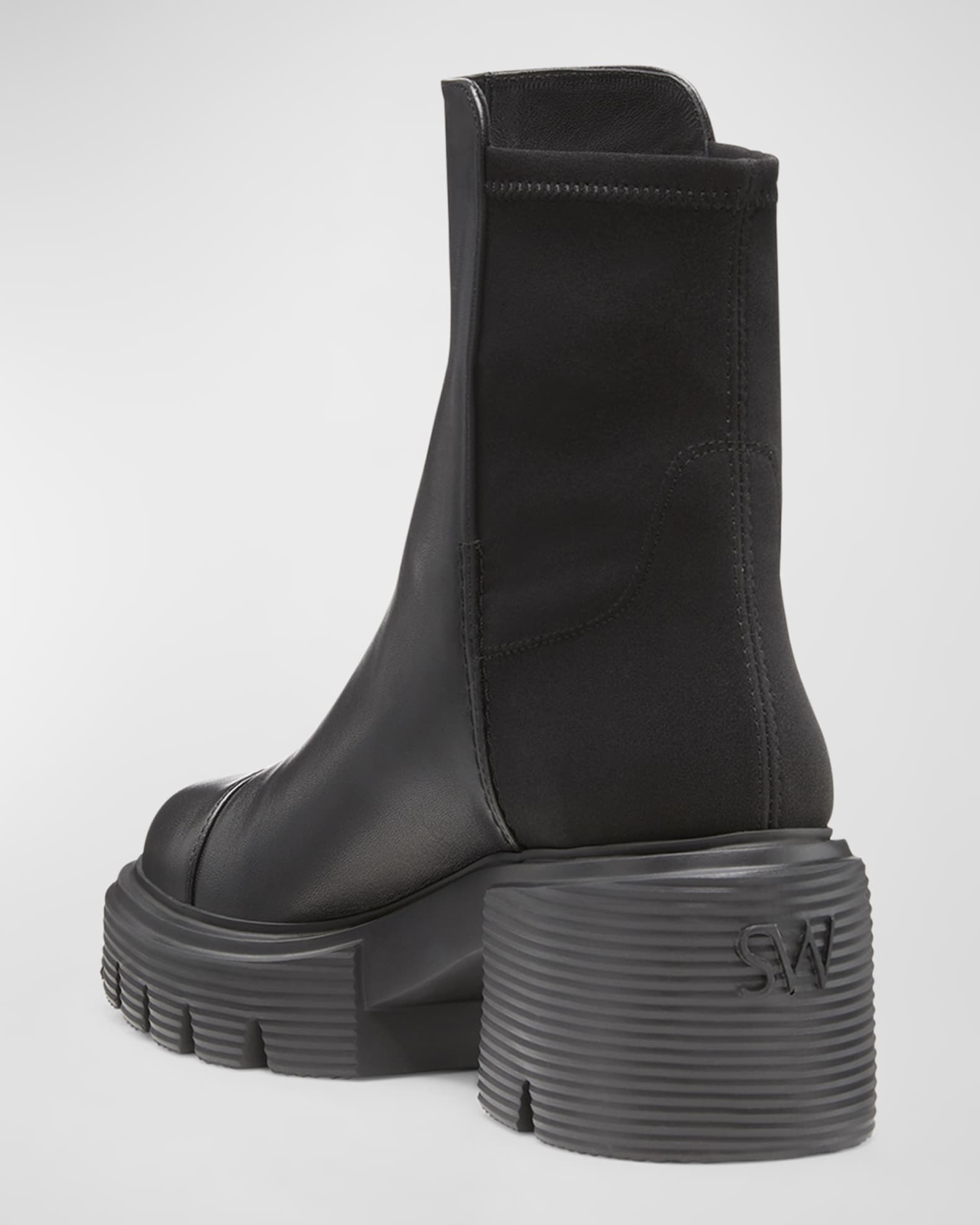 Stuart Weitzman Soho Leather Moto Booties | Neiman Marcus