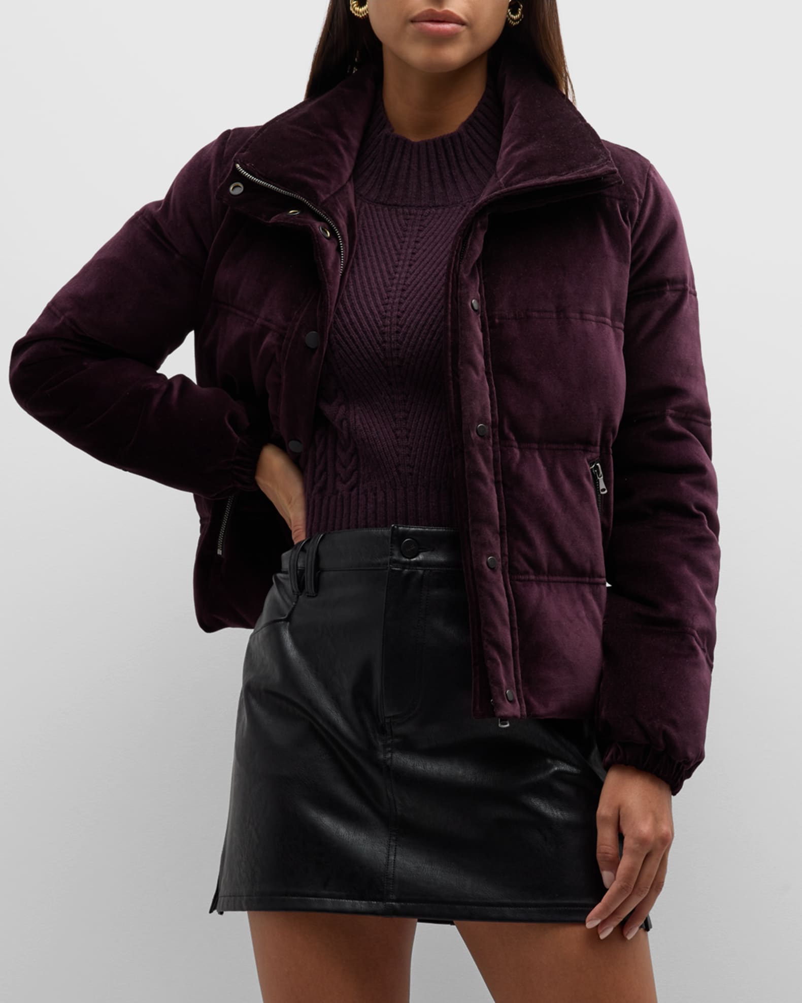 PAIGE Alpine Velvet Puffer Jacket | Neiman Marcus