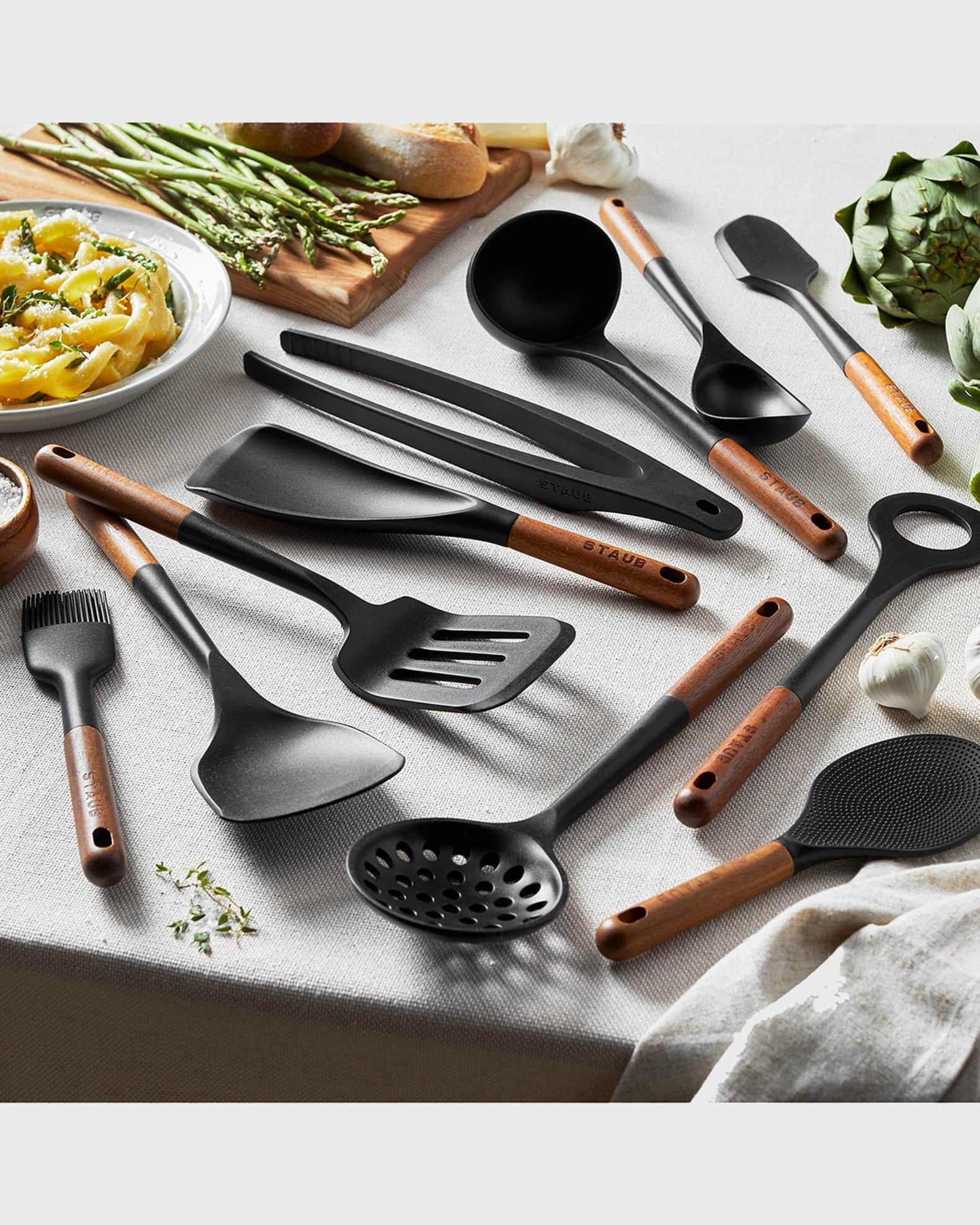 Staub Silicone & Wood 11-Piece Cooking Utensil Set | Neiman Marcus