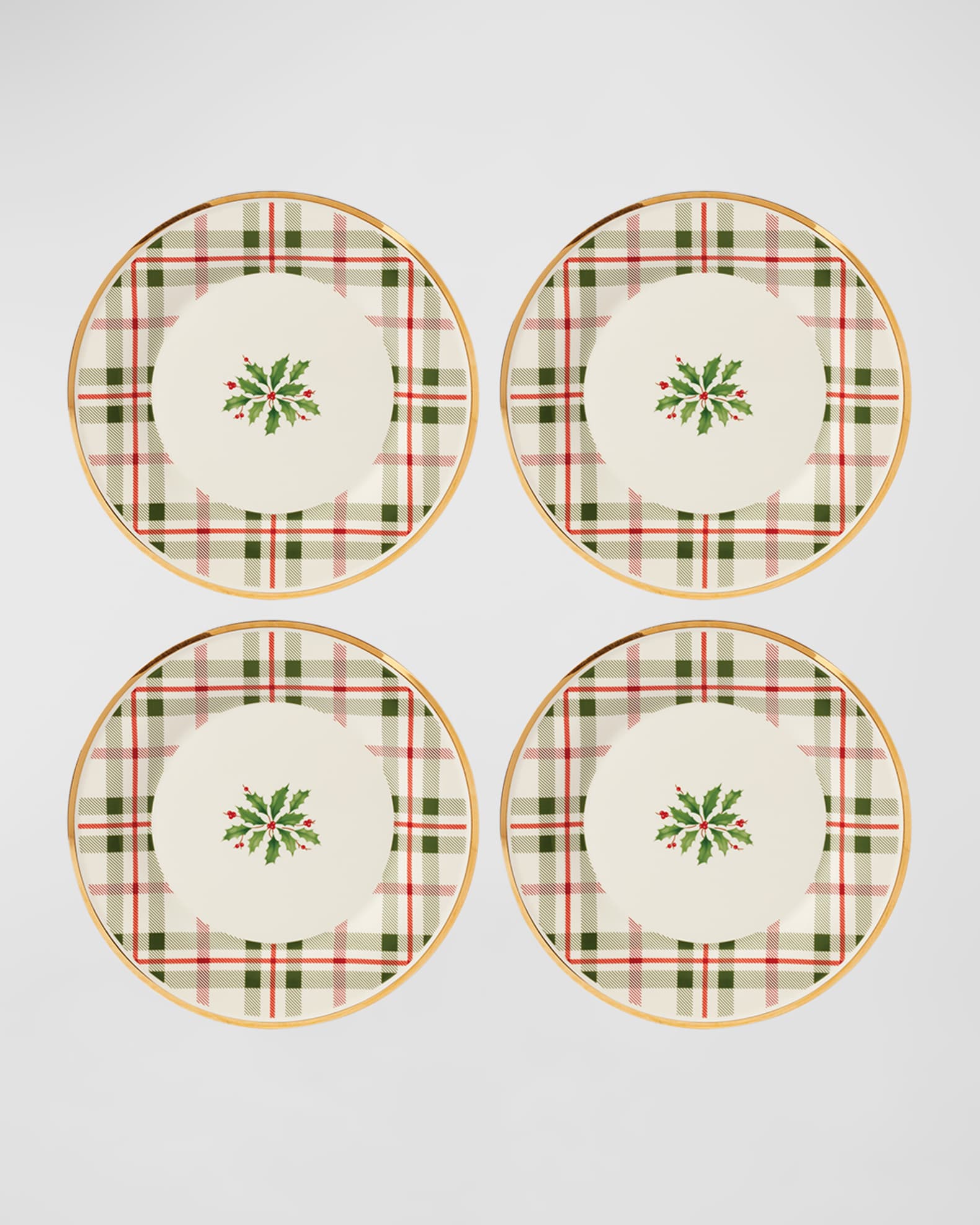 Lenox Holiday Plaid Accent Plates, Set of 4 | Neiman Marcus