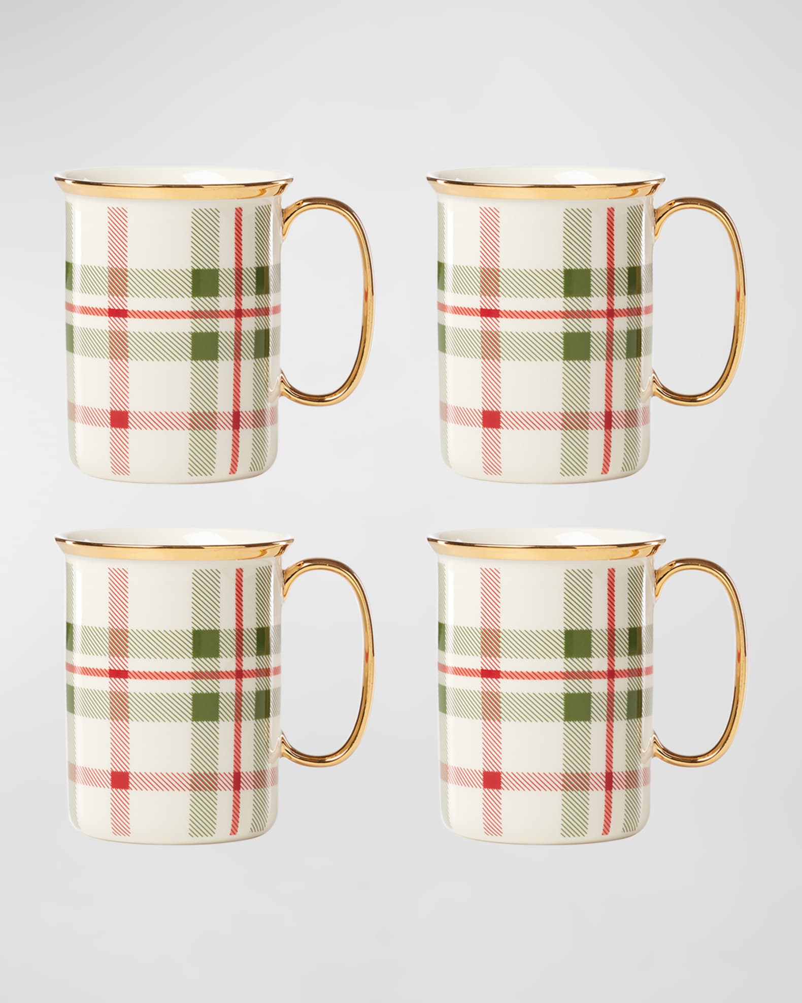 Lenox Holiday Plaid Mugs, Set of 4 | Neiman Marcus
