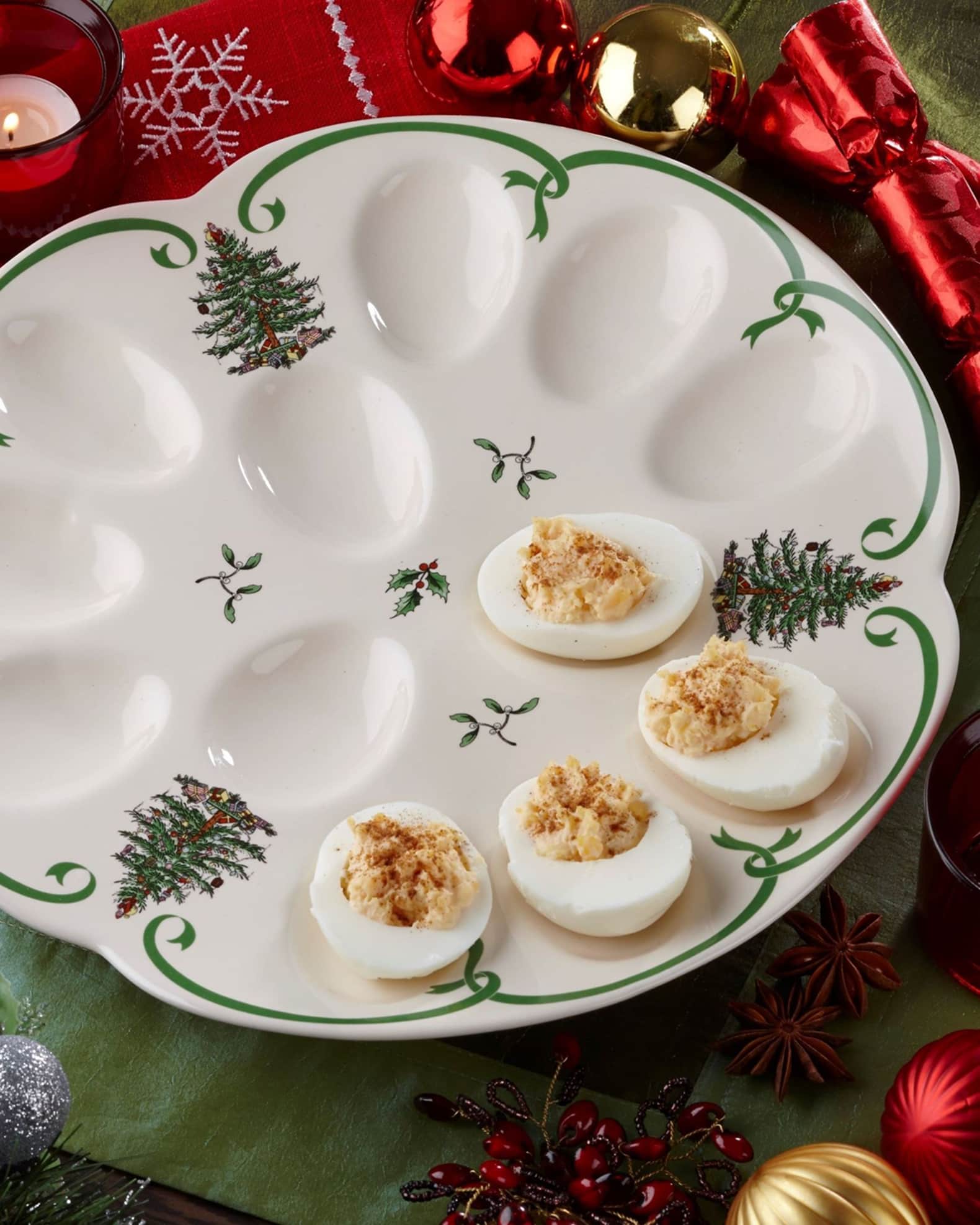 Spode Christmas Tree Deviled Egg Dish | Neiman Marcus