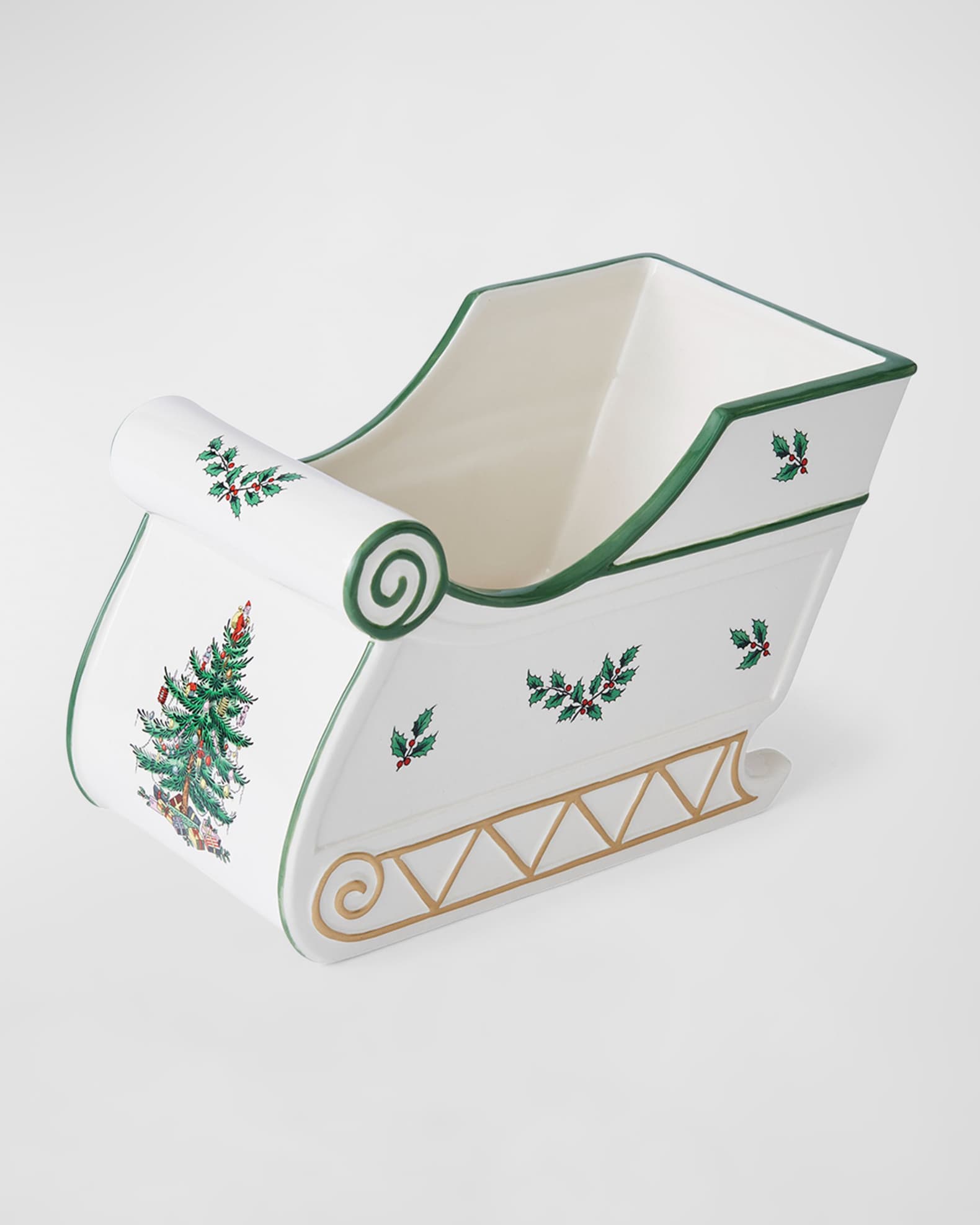 Spode Christmas Tree Figural Sleigh Centerpiece | Neiman Marcus