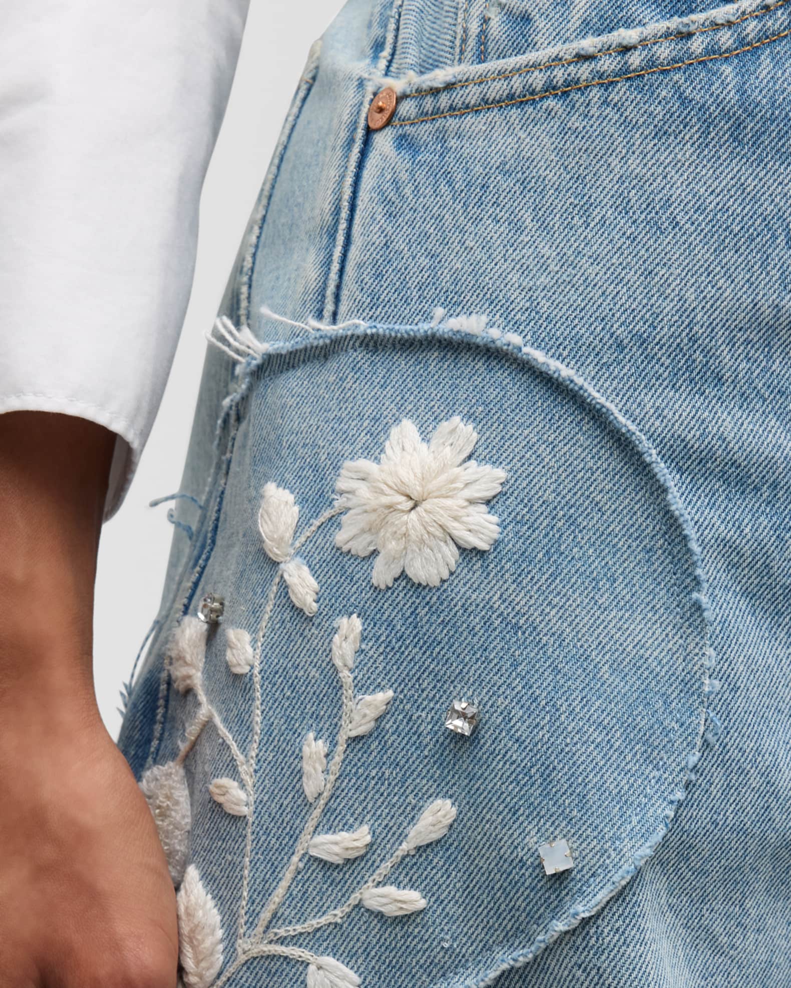 Citizens of Humanity Ayla High Rise Embroidered Baggy Jeans | Neiman Marcus