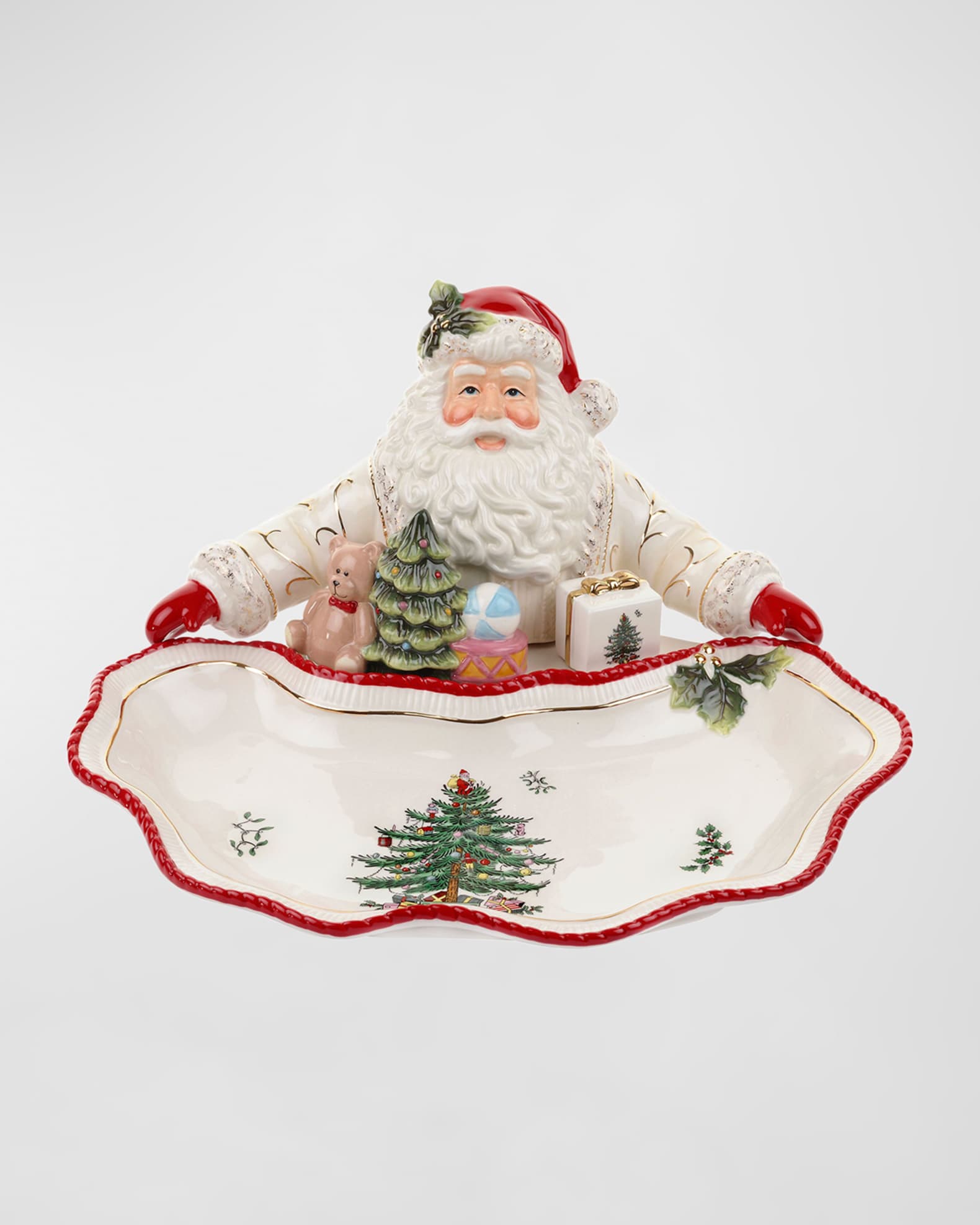 Spode Christmas Tree Santa Dish | Neiman Marcus