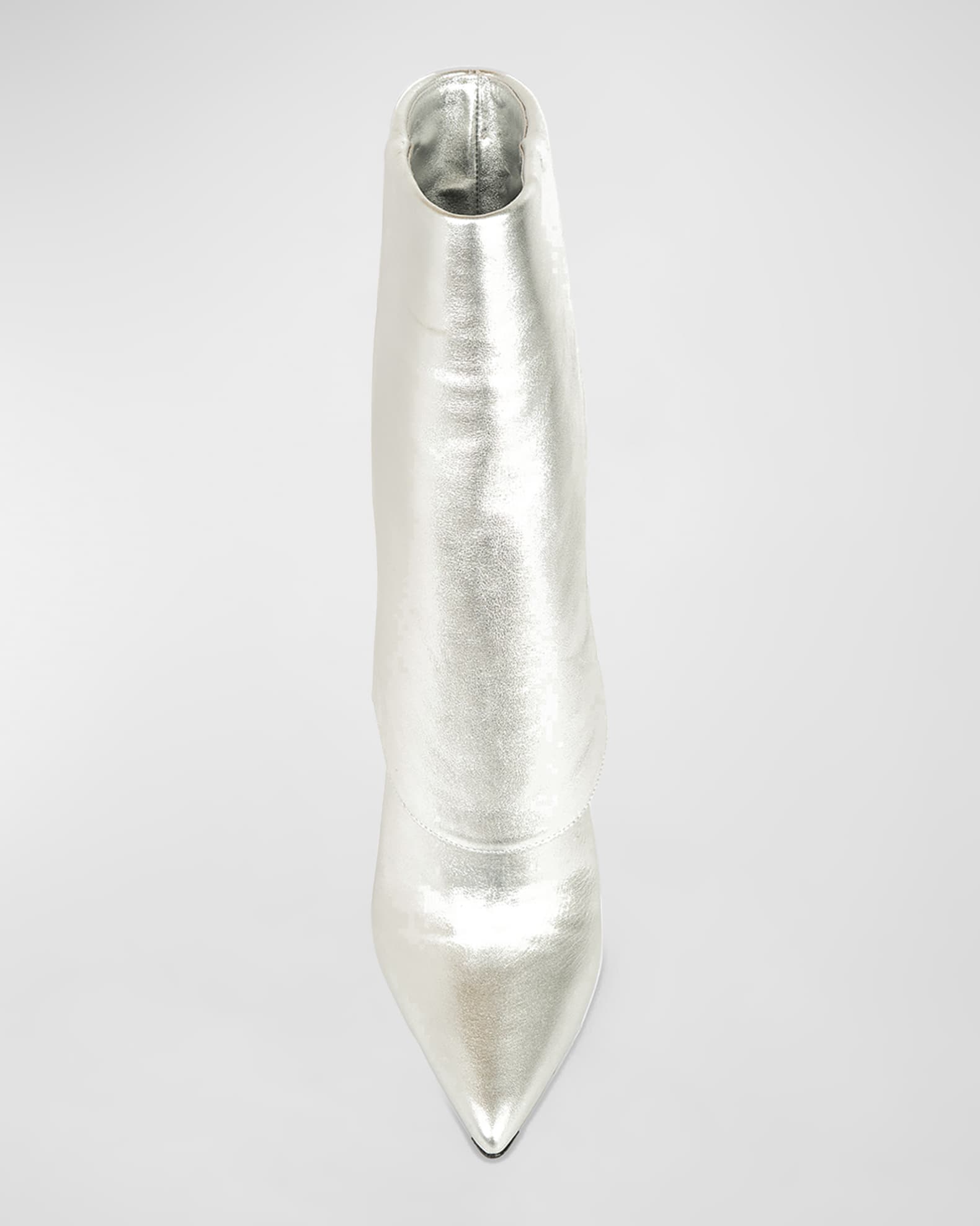 Black Suede Studio Cecille Leather Foldover Stiletto Boots | Neiman Marcus