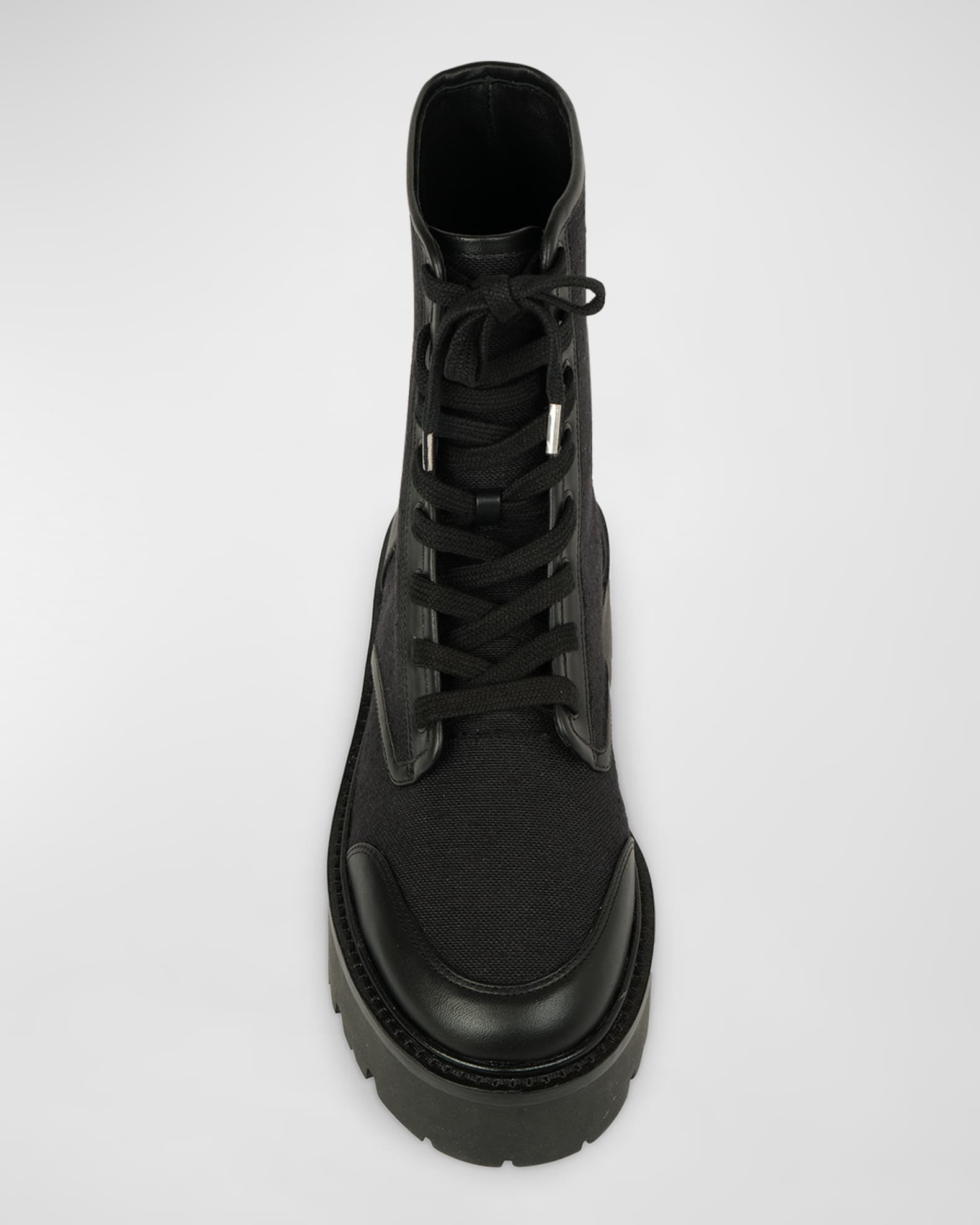 Sierra Mixed Leather Combat Boots | Neiman Marcus