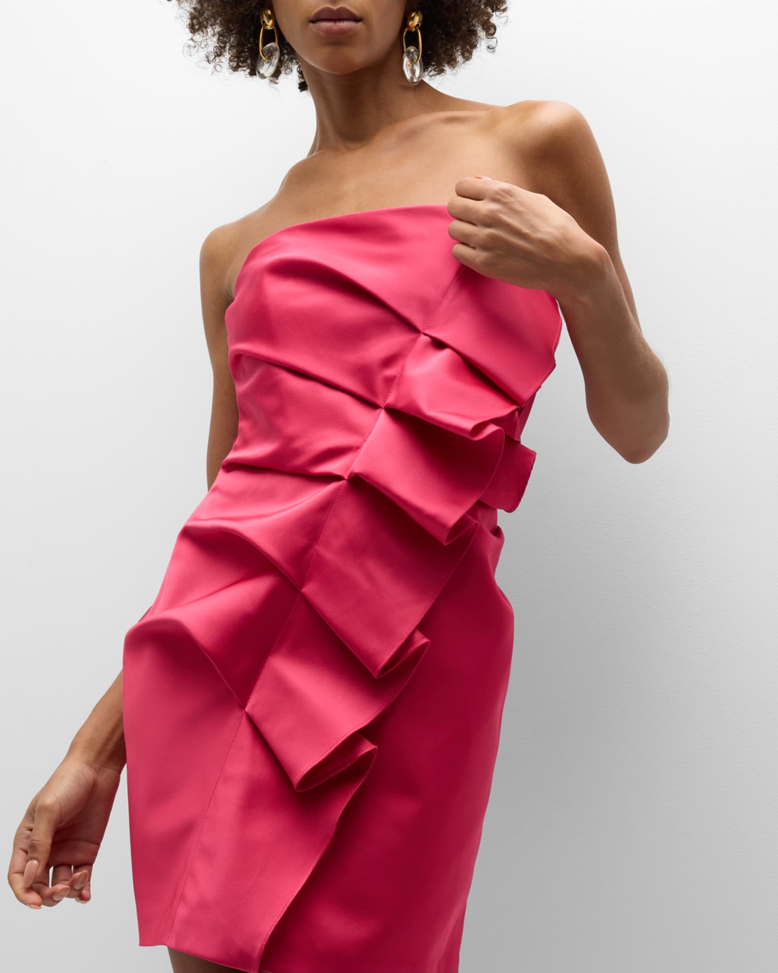 A.L.C. Talita Strapless Ruffle Mini Dress | Neiman Marcus