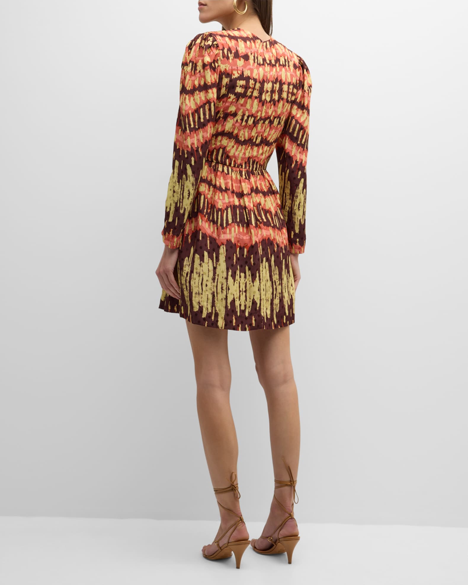 Atelier 17.56 Flavia Abstract-Print A-Line Mini Dress | Neiman Marcus