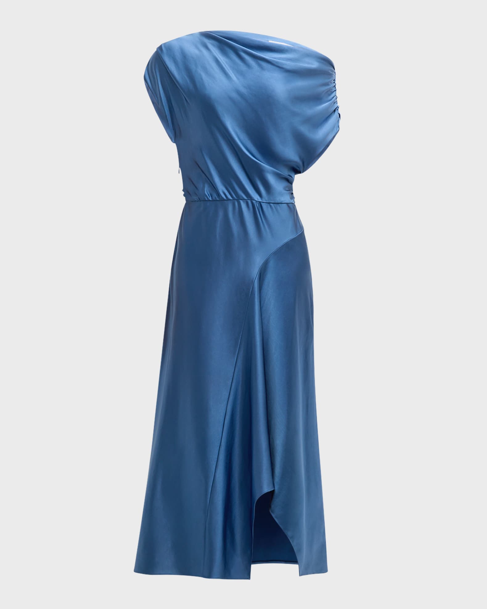 A.L.C. Jasmine Draped Satin Midi Dress | Neiman Marcus