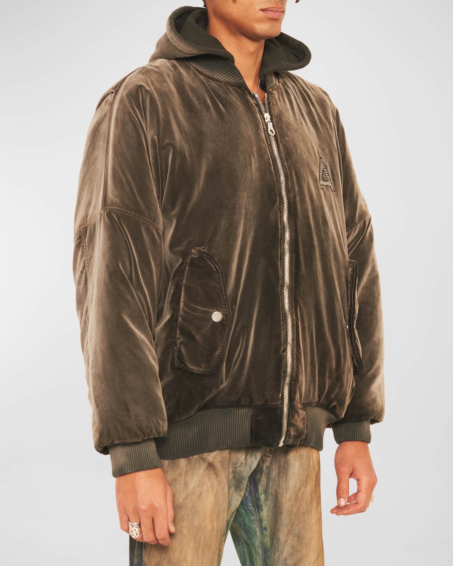 Alchemist Men's Creed Padded Velvet Jacket | Neiman Marcus
